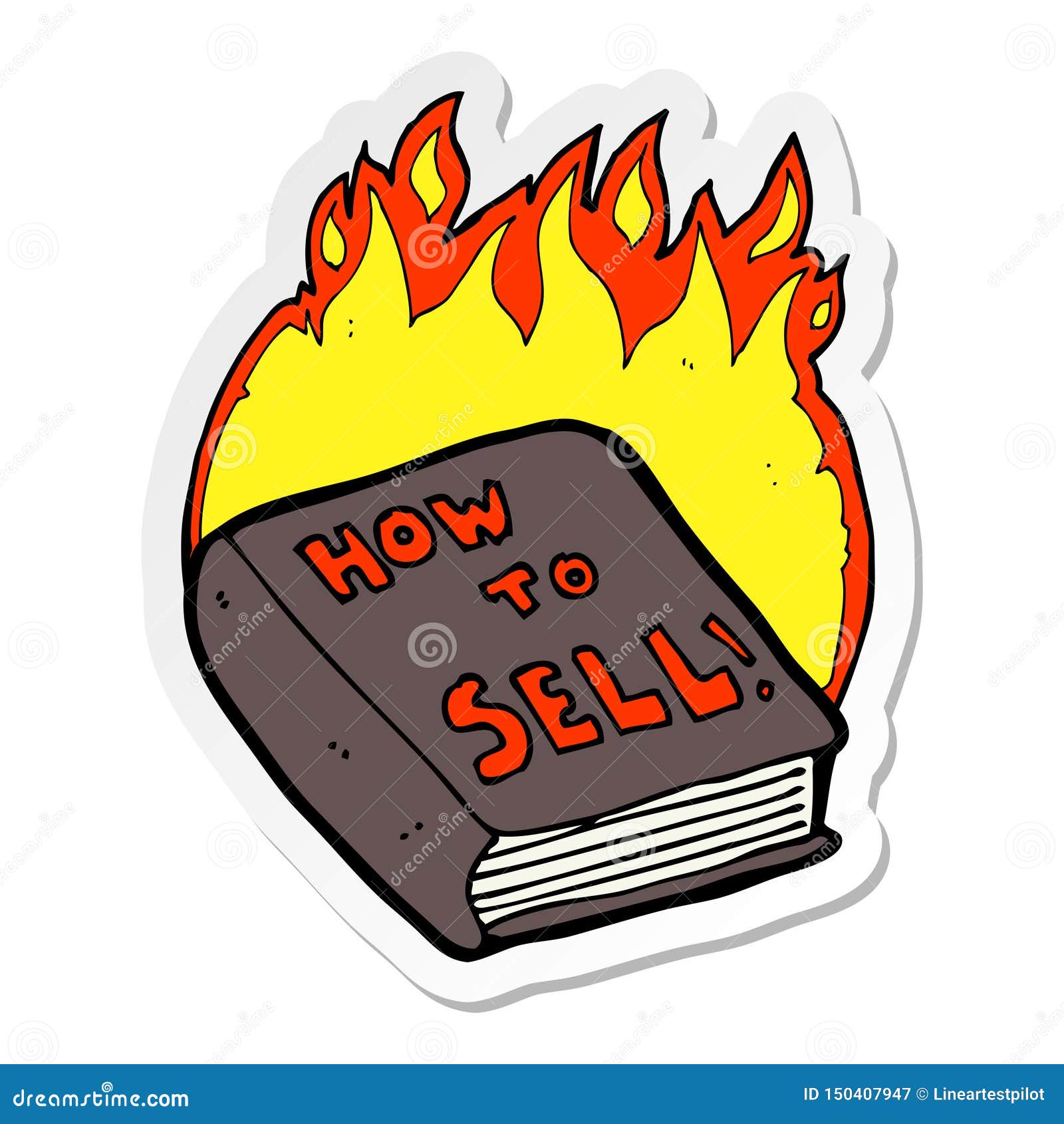 Sticker of a Cartoon How To Sell Book Stock Vector - Illustration of ...