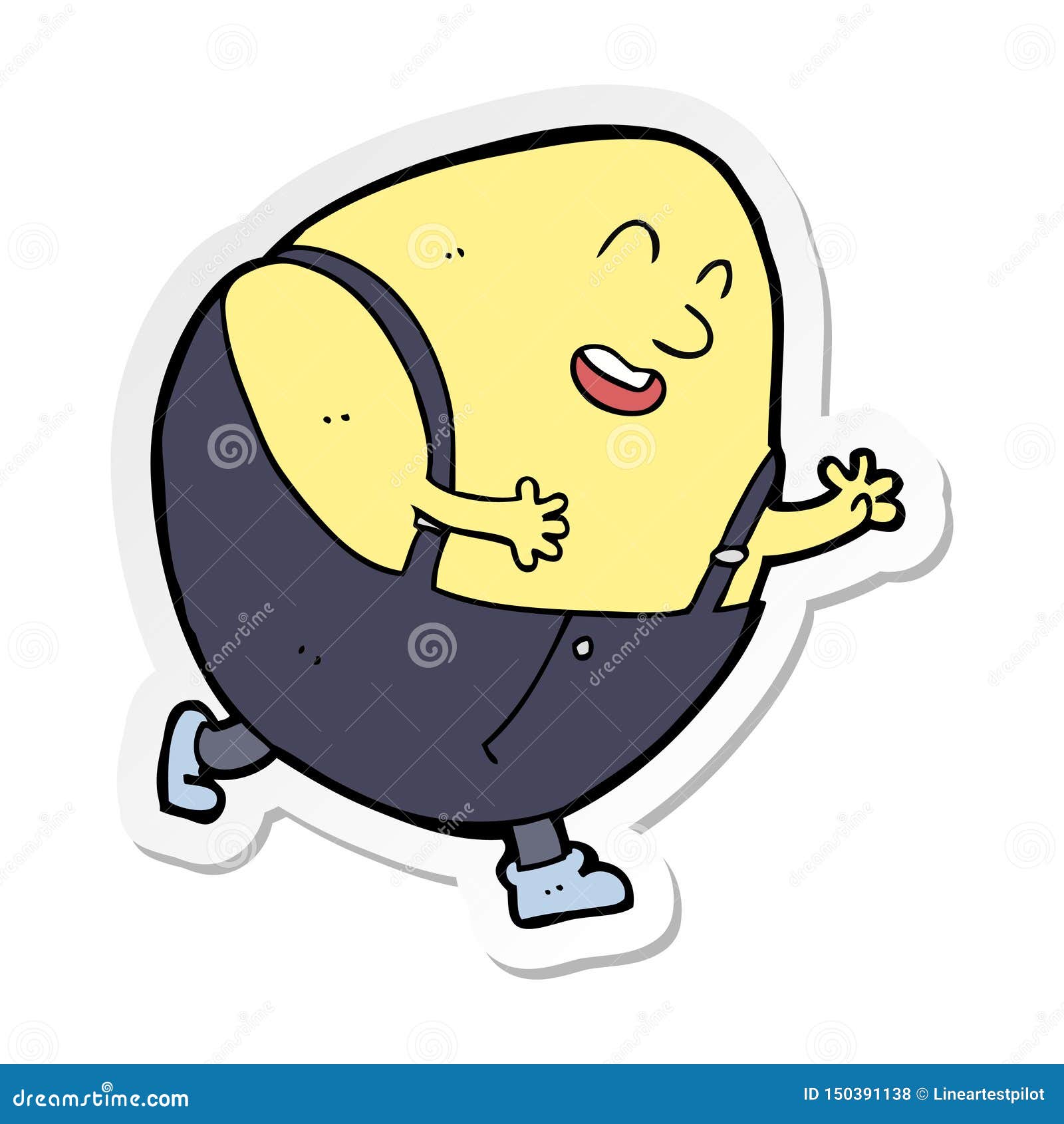 Sticker Of A Humpty Dumpty Cartoon Egg Man | CartoonDealer.com #147613265