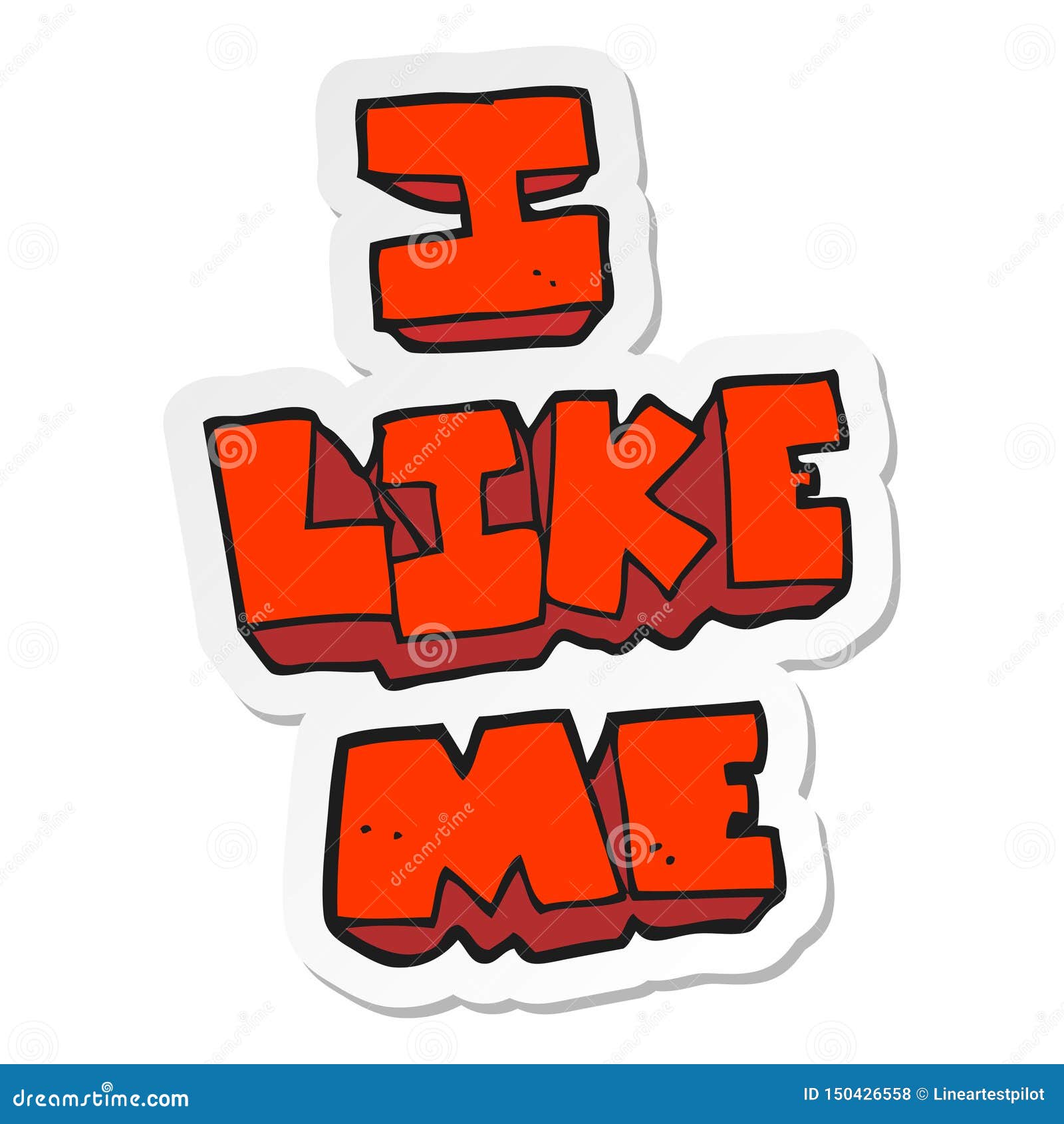 Sticker of a Cartoon I Like Me Symbol Stock Vector - Illustration of ...