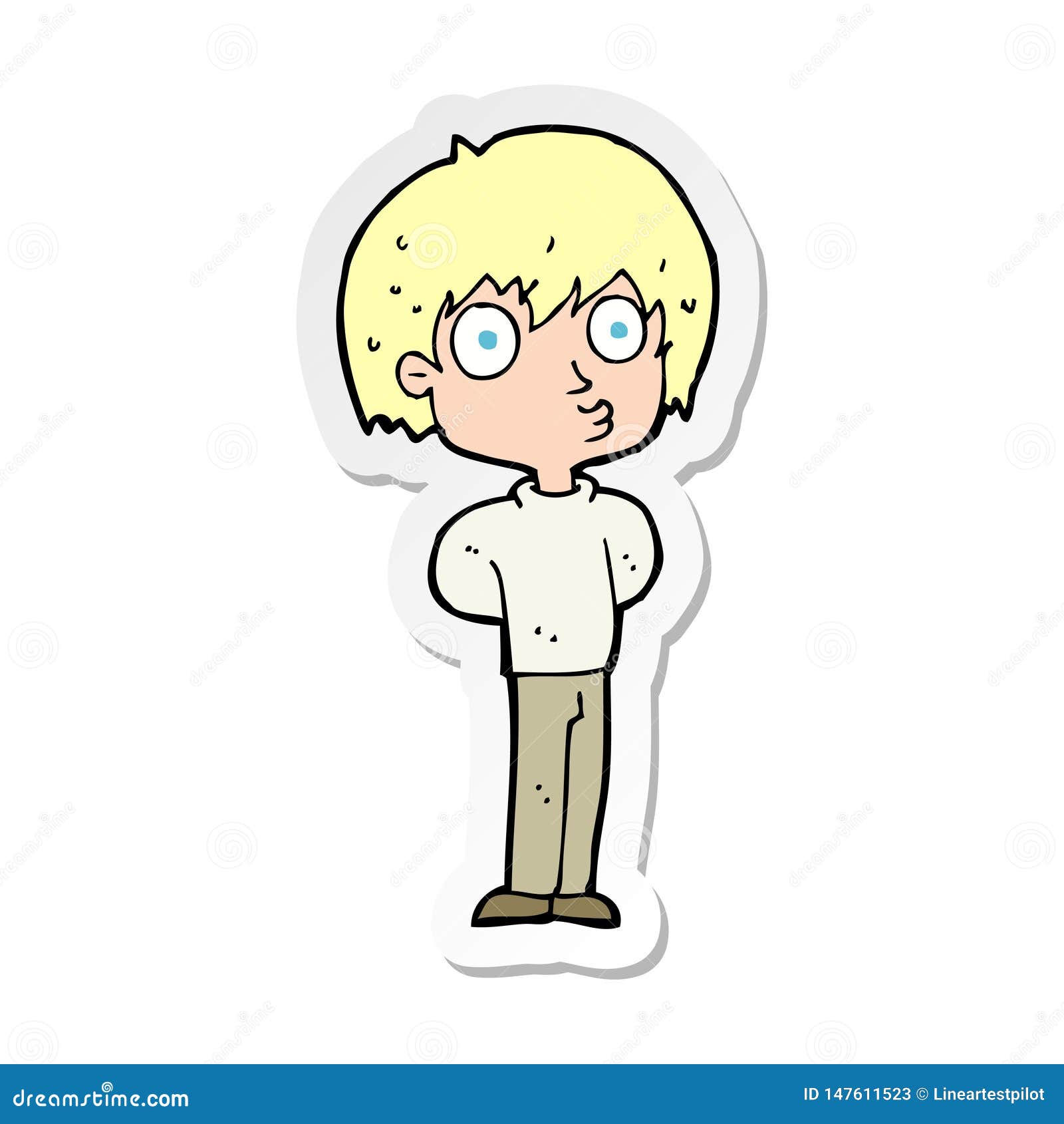 Sticker of a Cartoon Impressed Boy Stock Vector - Illustration of ...