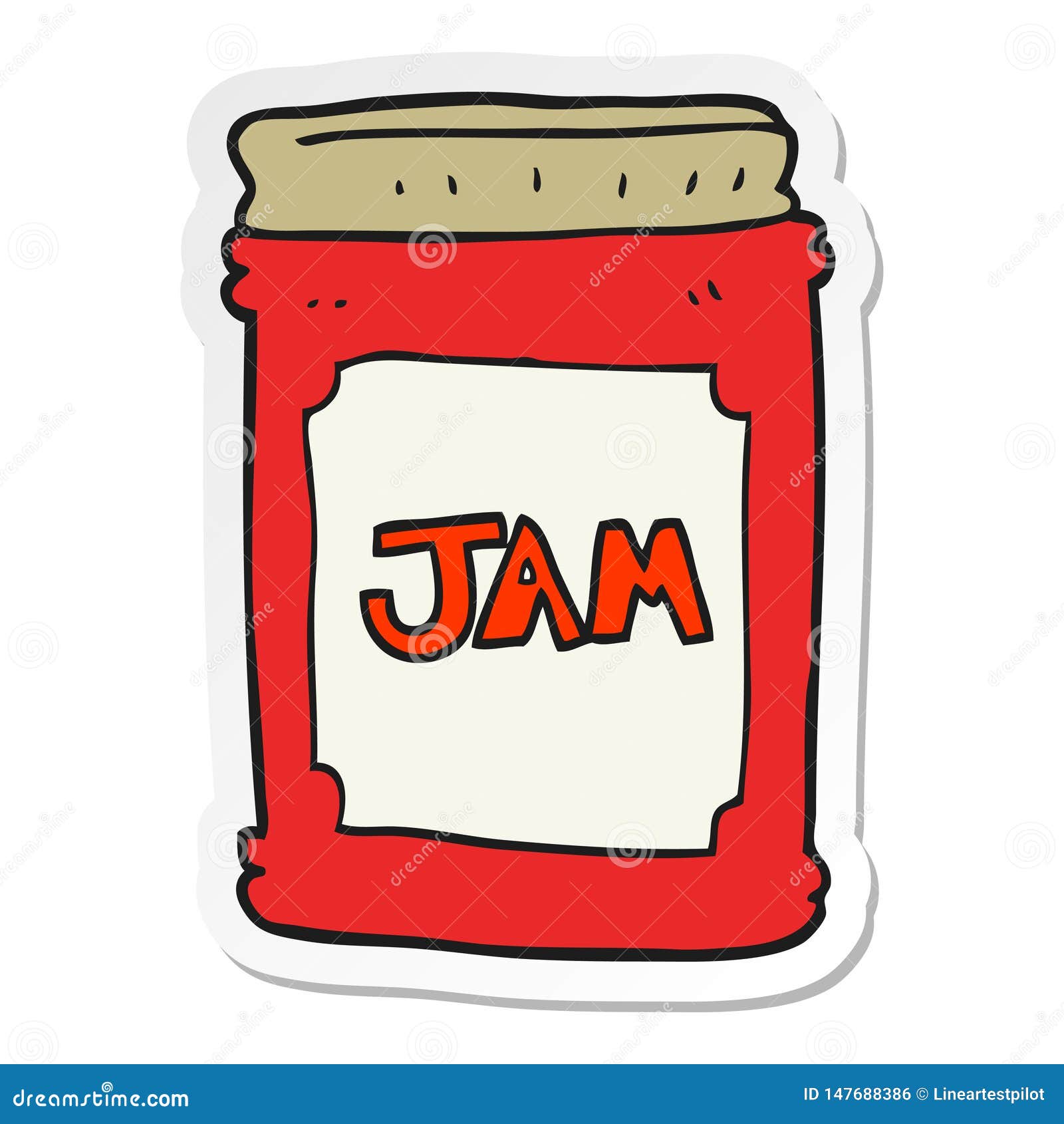 Sticker of a Cartoon Jam Jar Stock Vector - Illustration of sticker ...