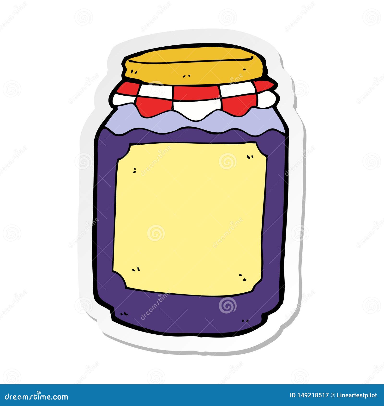 Sticker of a Cartoon Jar of Jam Stock Vector - Illustration of quirky ...