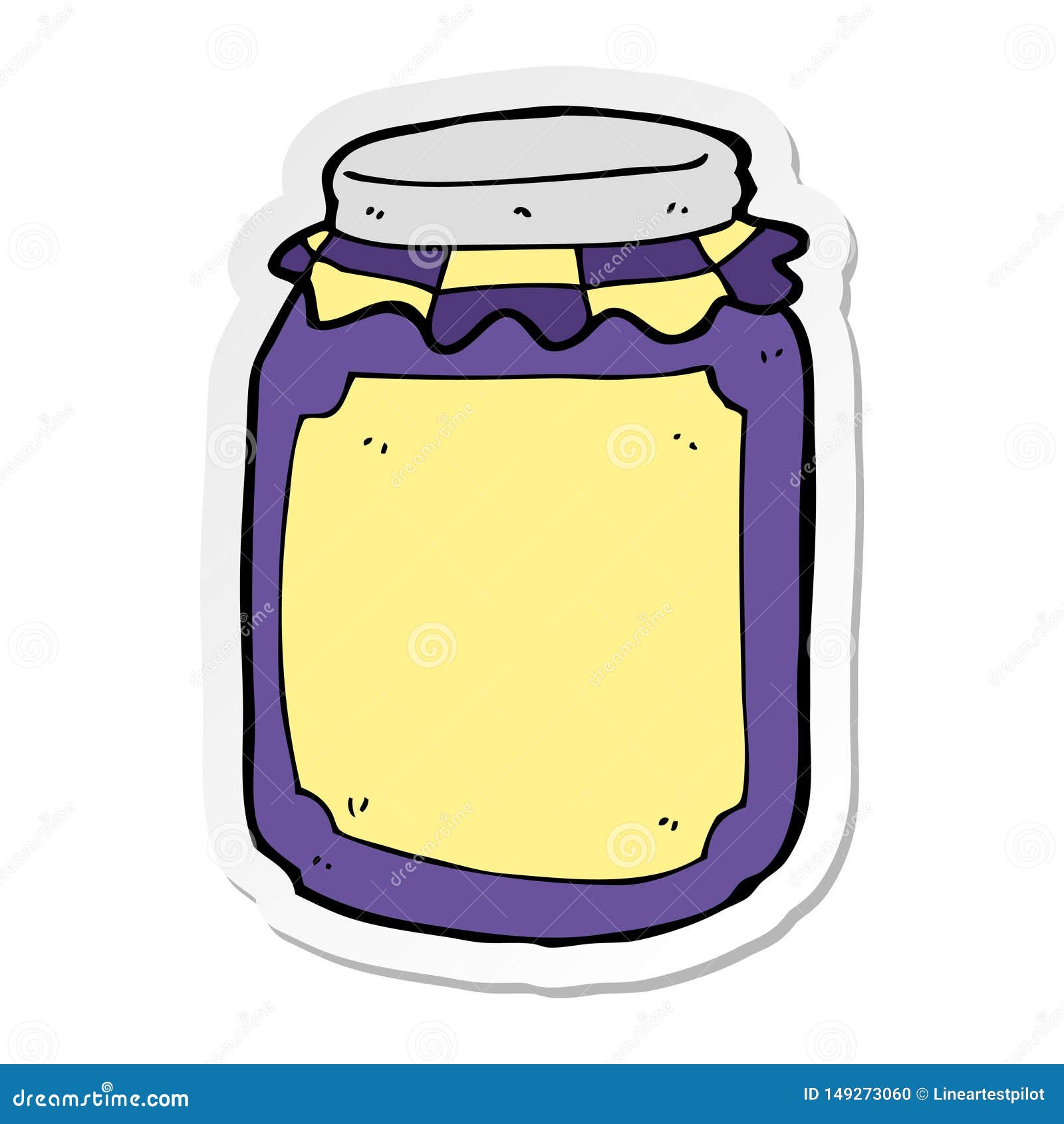 Sticker of a Cartoon Jar of Jam Stock Vector - Illustration of funny ...