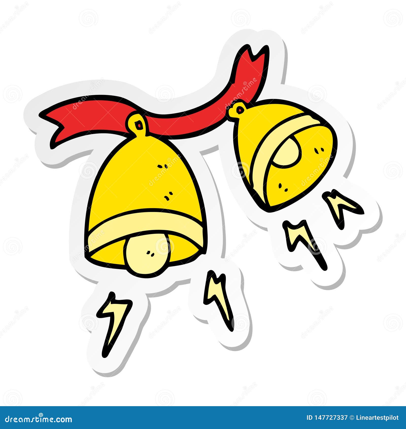 Sticker of a Cartoon Jingle Bells Stock Vector - Illustration of bells ...