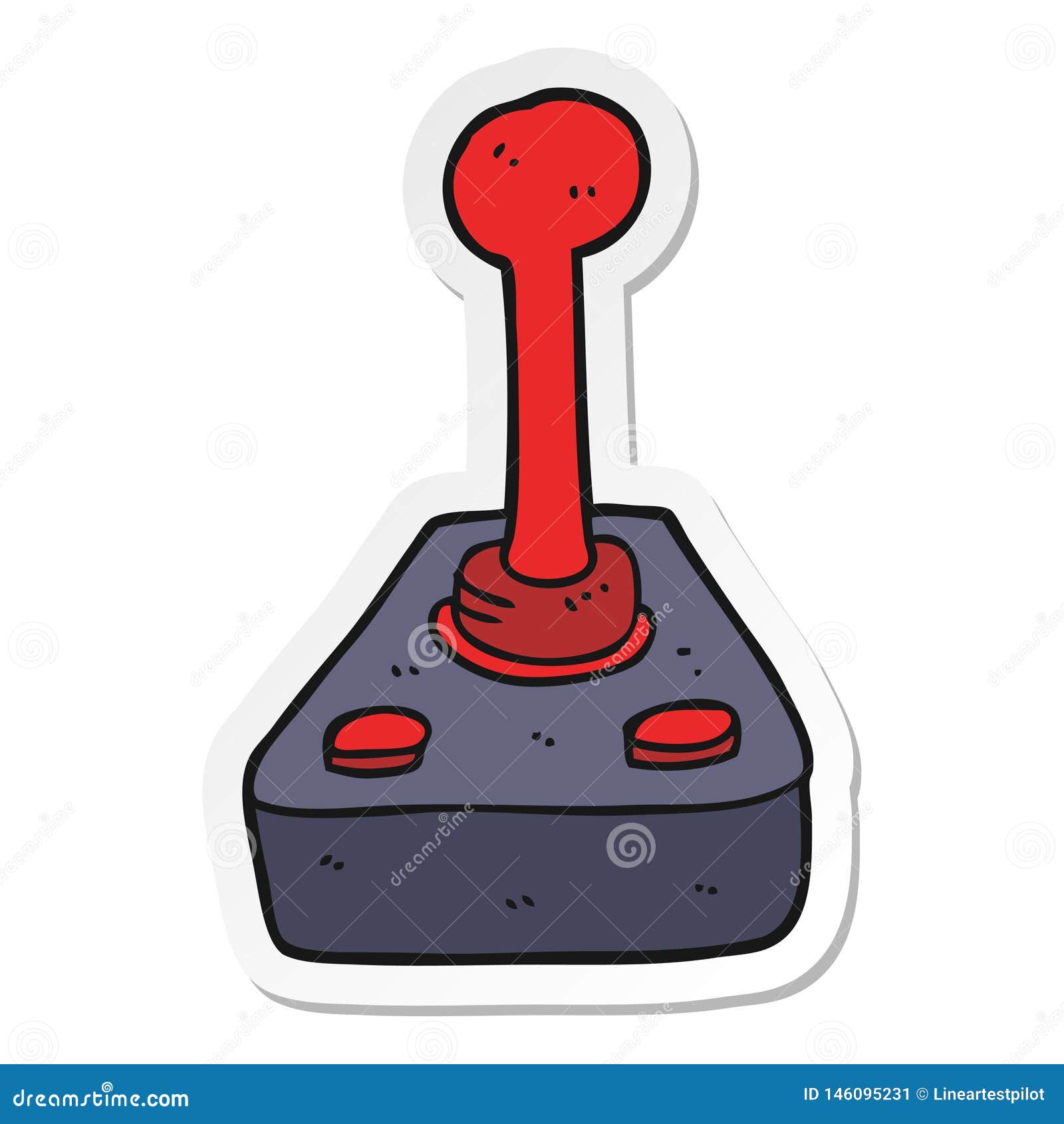 Sticker of a Cartoon Joystick Stock Vector - Illustration of freehand ...