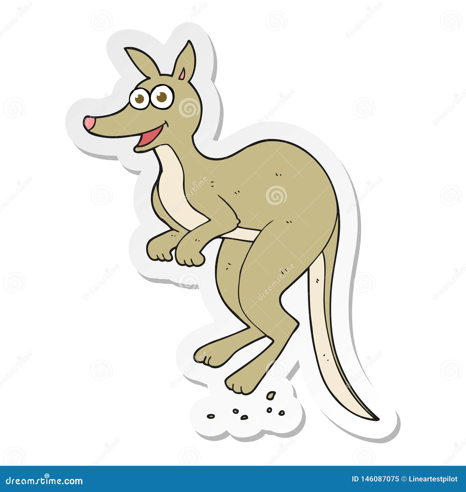 Sticker of a Cartoon Kangaroo Stock Vector - Illustration of quirky ...