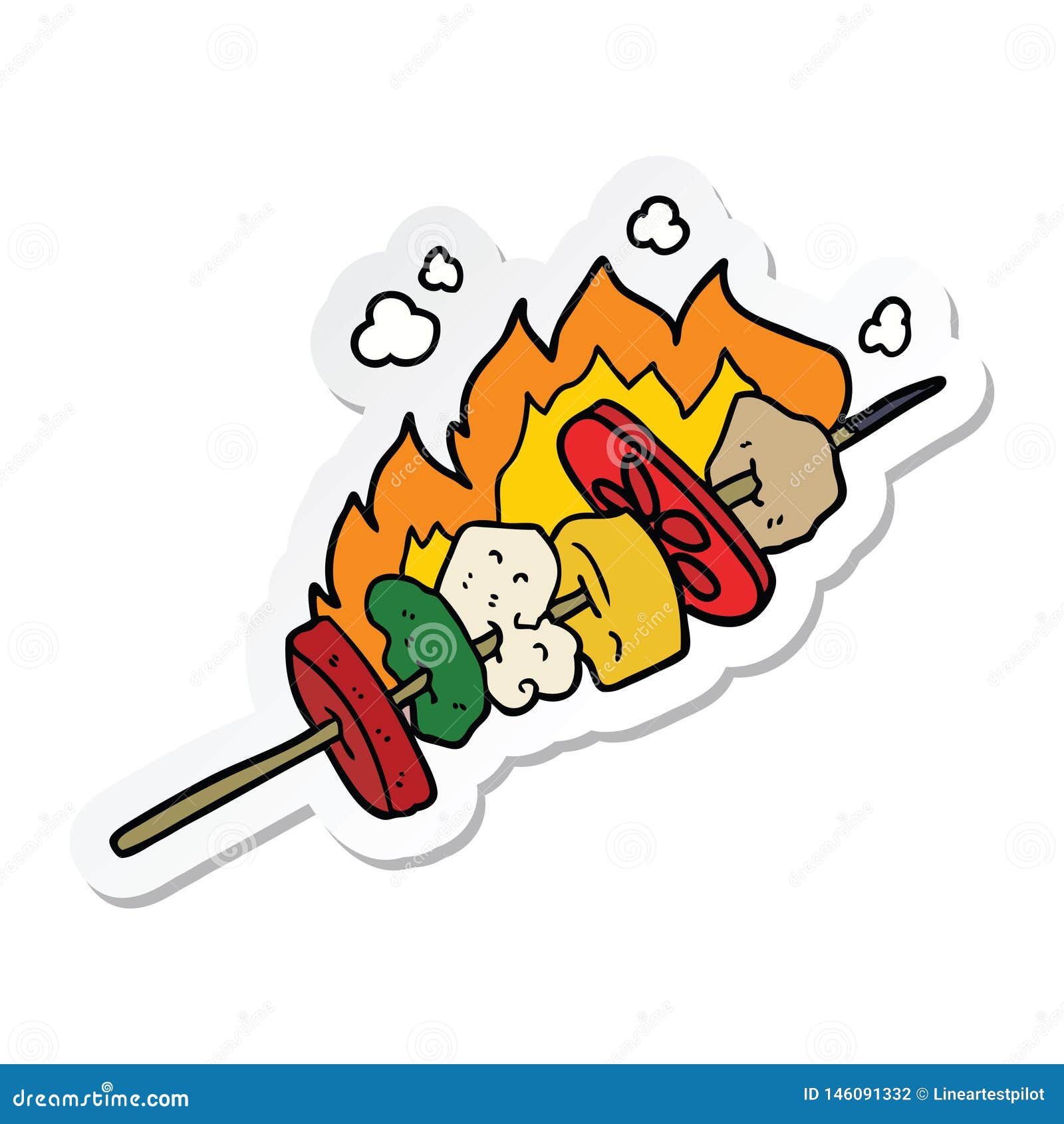 Cartoon Kebab Pita Waiter Pointing | CartoonDealer.com #70548059
