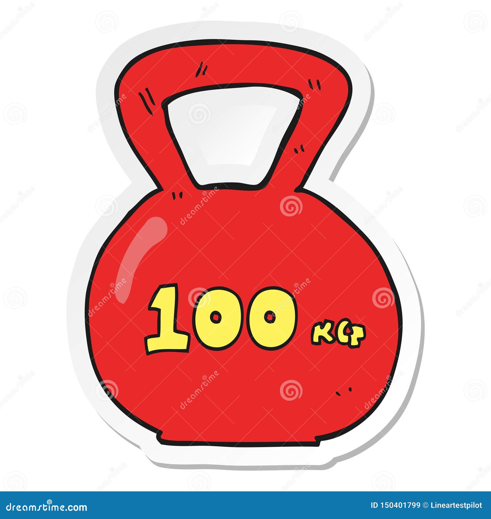 Sticker of a Cartoon 100kg Kettle Bell Weight Stock Vector ...