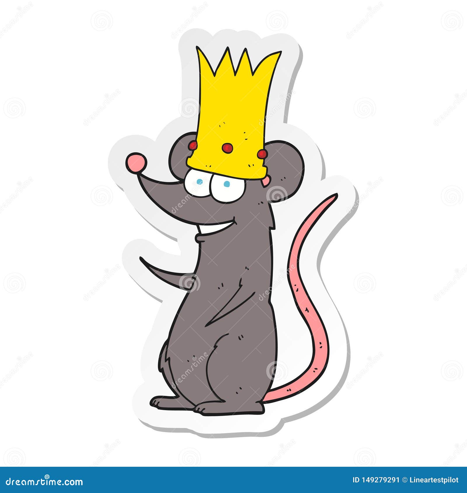 Sticker of a Cartoon King Rat Stock Vector - Illustration of crown ...