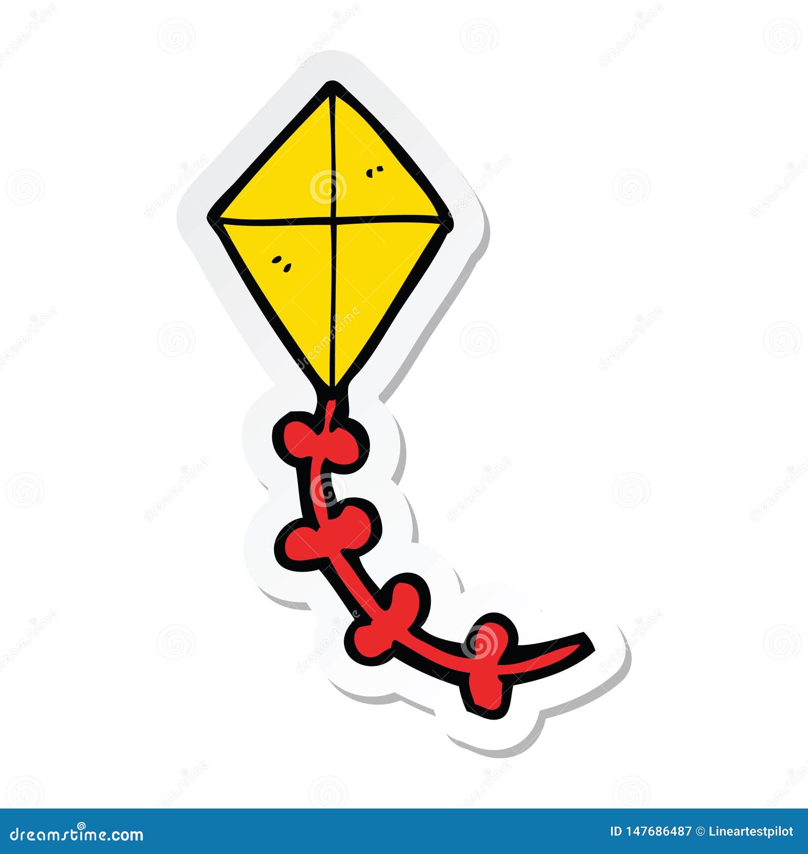 Sticker of a cartoon kite stock vector. Illustration of label - 147686487
