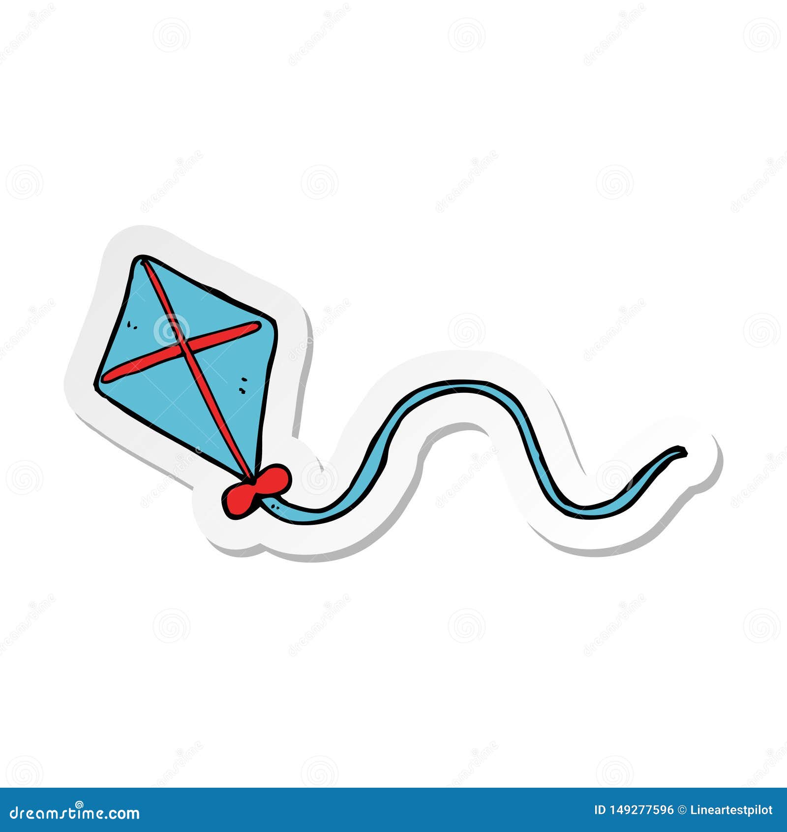 Sticker of a cartoon kite stock vector. Illustration of quirky - 149277596