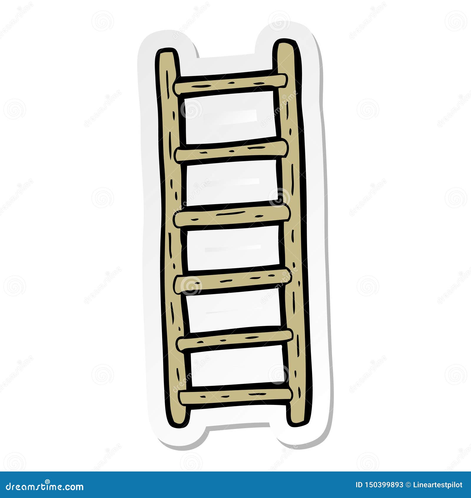 Cartoon Ladder. Different Types Of Stepladders, Tall Ladders For ...