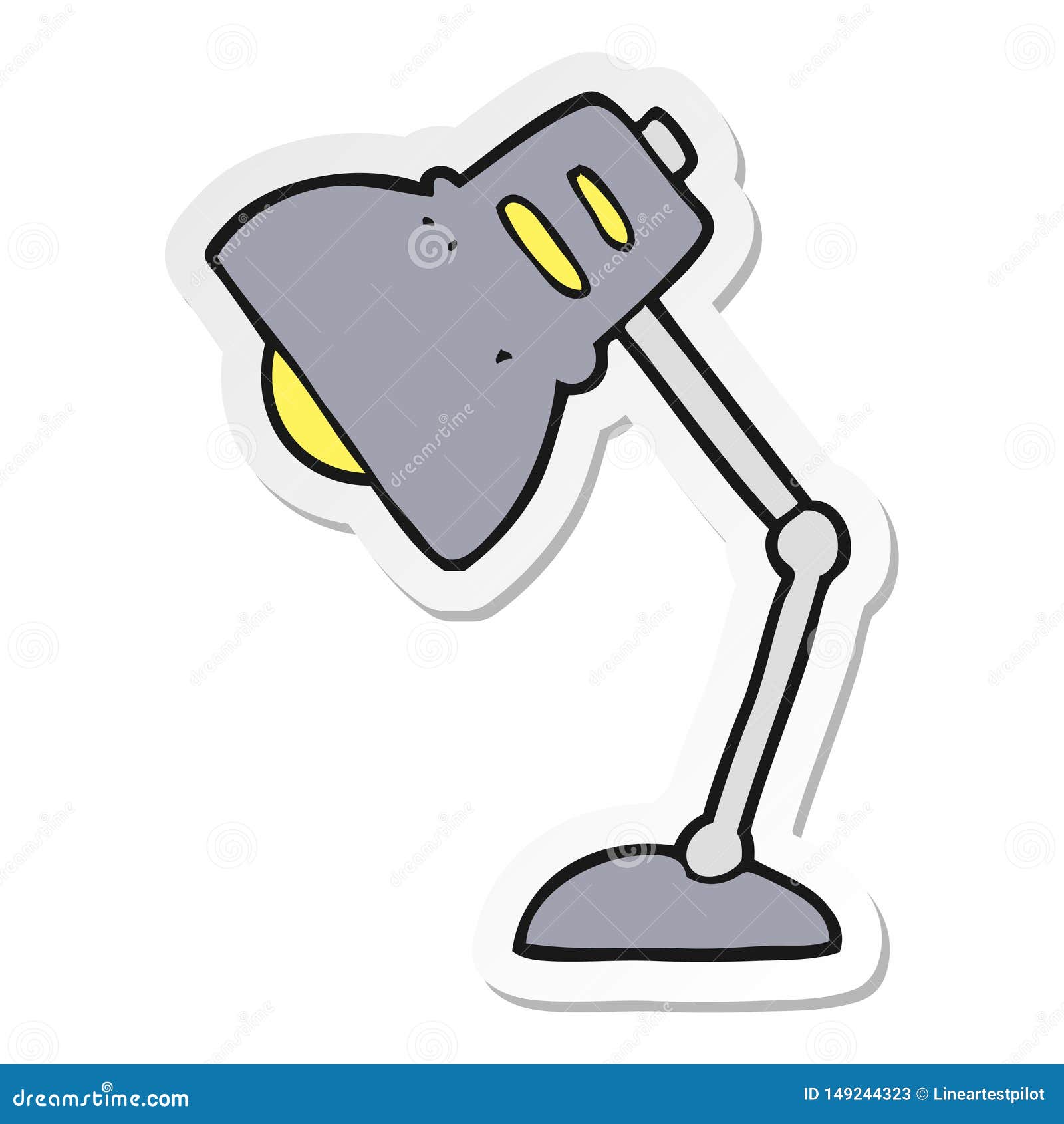 Sticker of a cartoon lamp stock vector. Illustration of traditional ...