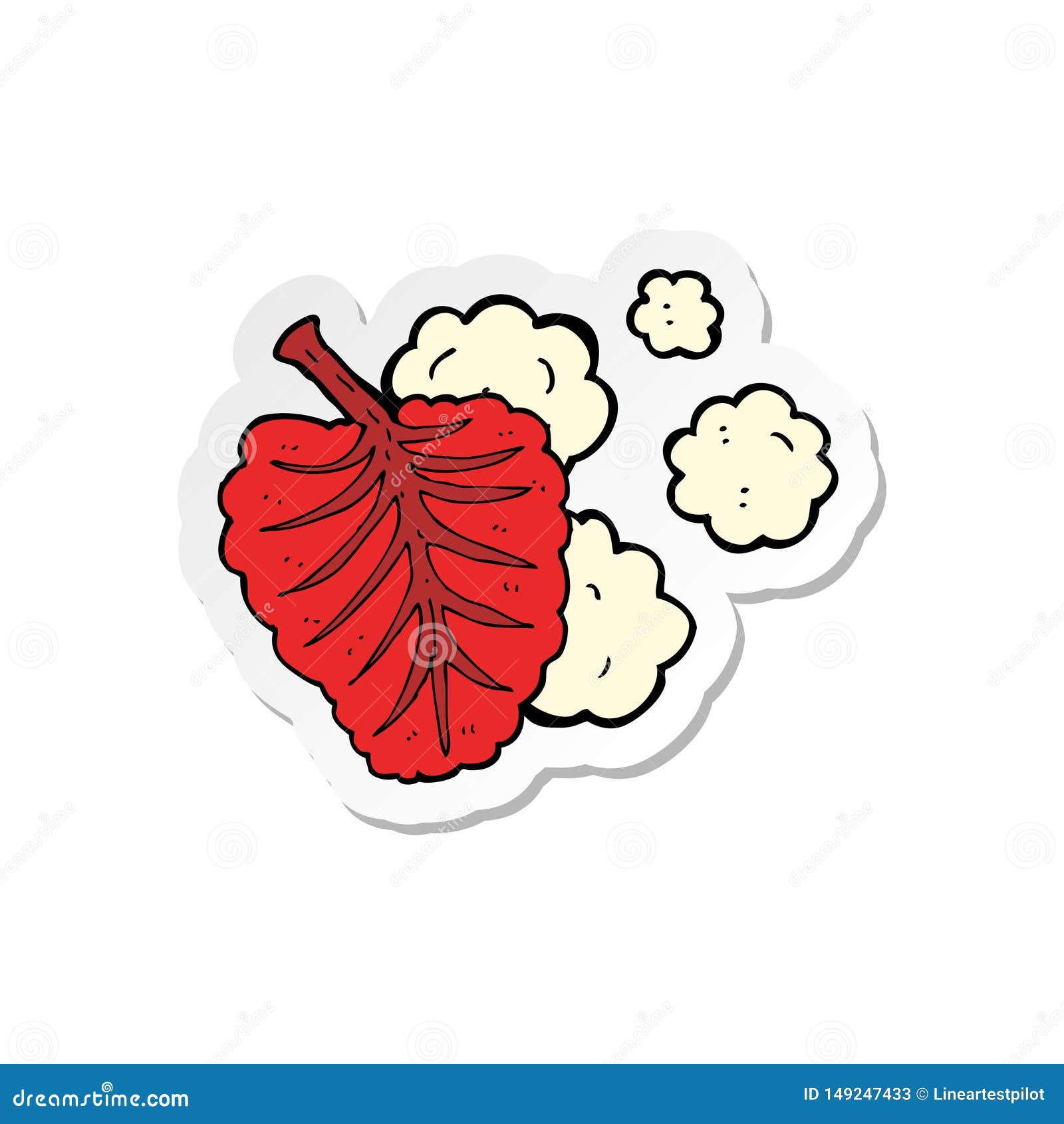Sticker of a Cartoon Leaf Symbol Stock Vector - Illustration of ...