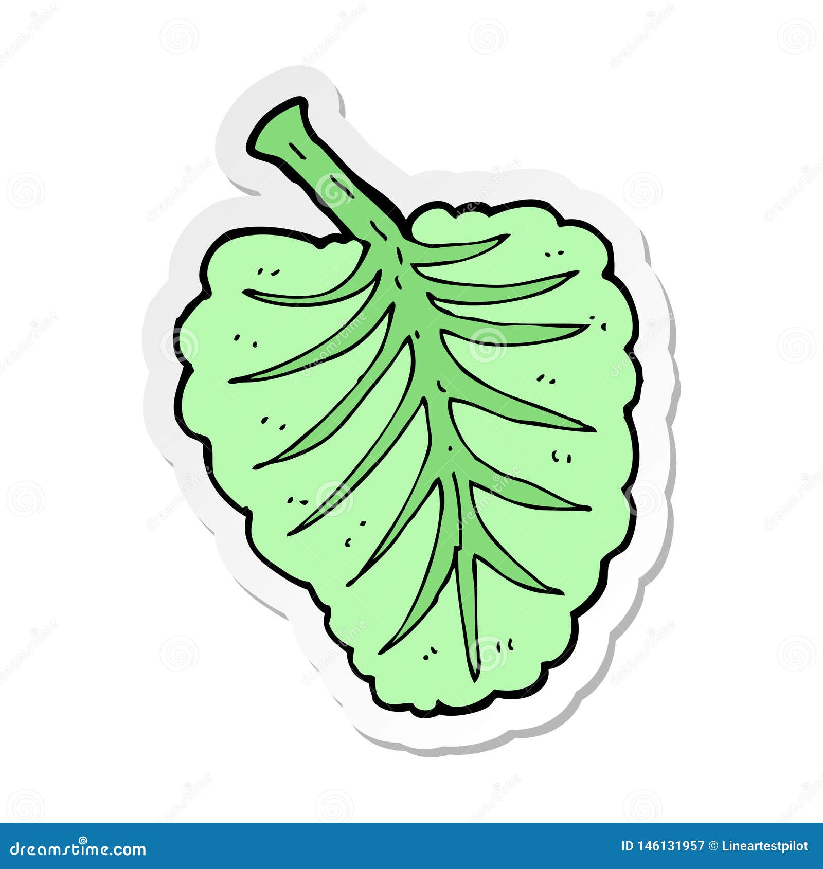 Sticker of a Cartoon Leaf Symbol Stock Vector - Illustration of clip ...