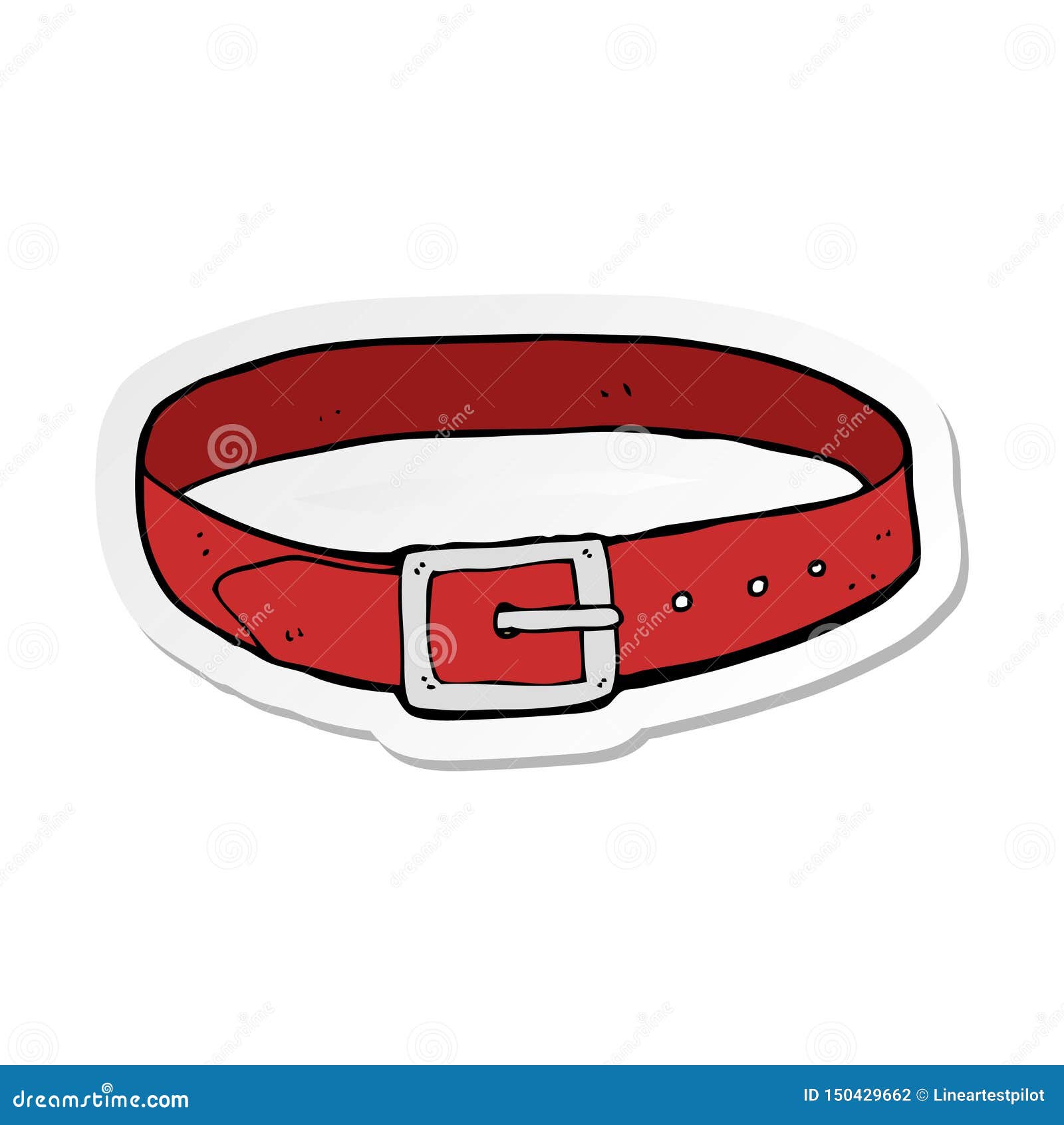 Sticker of a Cartoon Leather Belt Stock Vector - Illustration of quirky ...