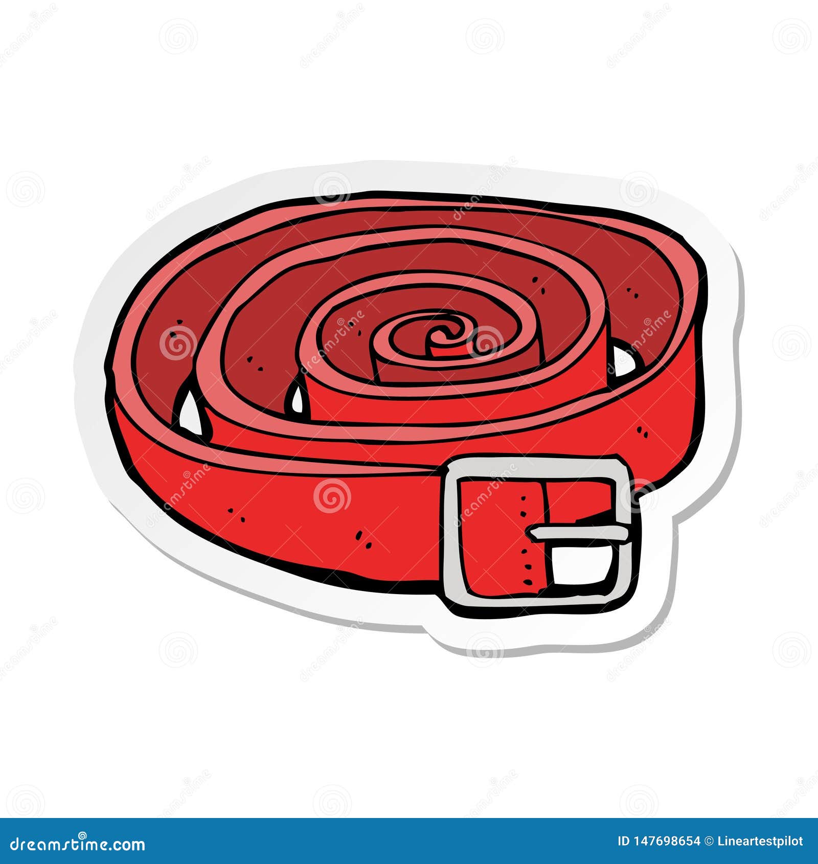 Sticker of a Cartoon Leather Belt Stock Vector - Illustration of doodle ...