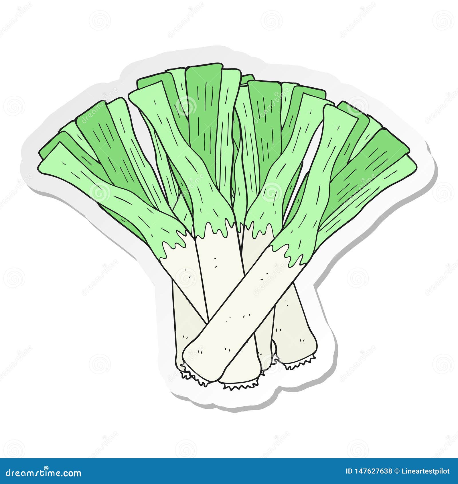 Sticker of a cartoon leeks stock vector. Illustration of funny - 147627638