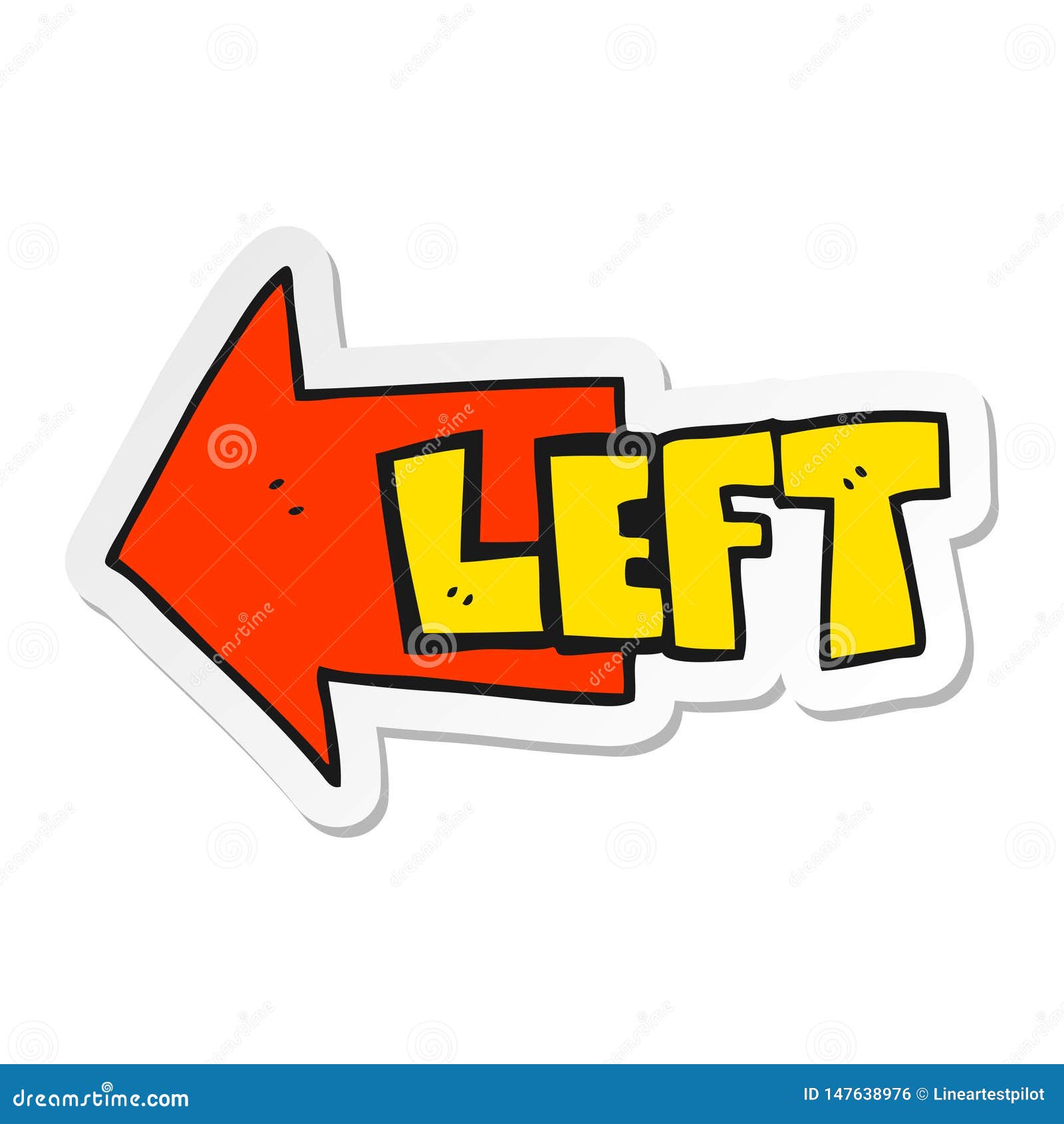 Sticker of a Cartoon Left Symbol Stock Vector - Illustration of clip ...