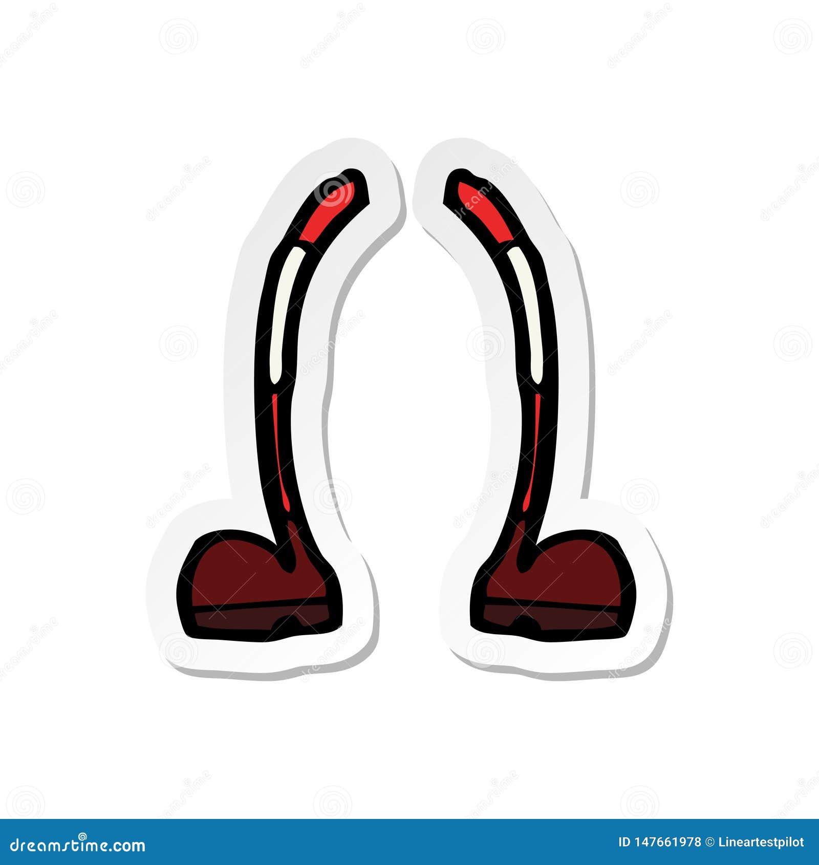 Sticker of a cartoon legs stock vector. Illustration of symbol - 147661978