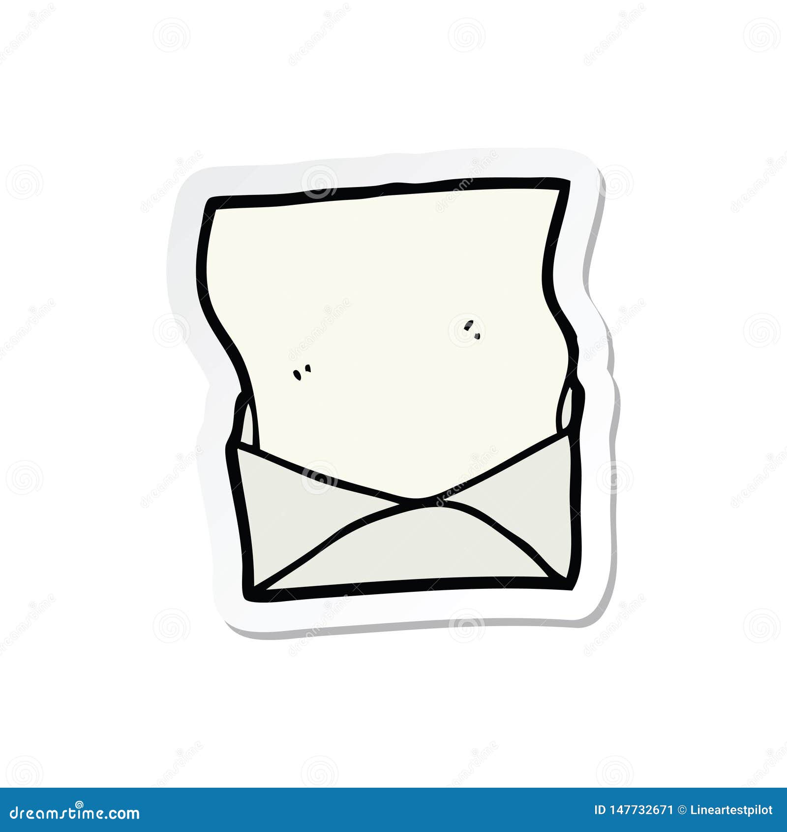 Sticker of a Cartoon Letter and Envelope Stock Vector - Illustration of ...