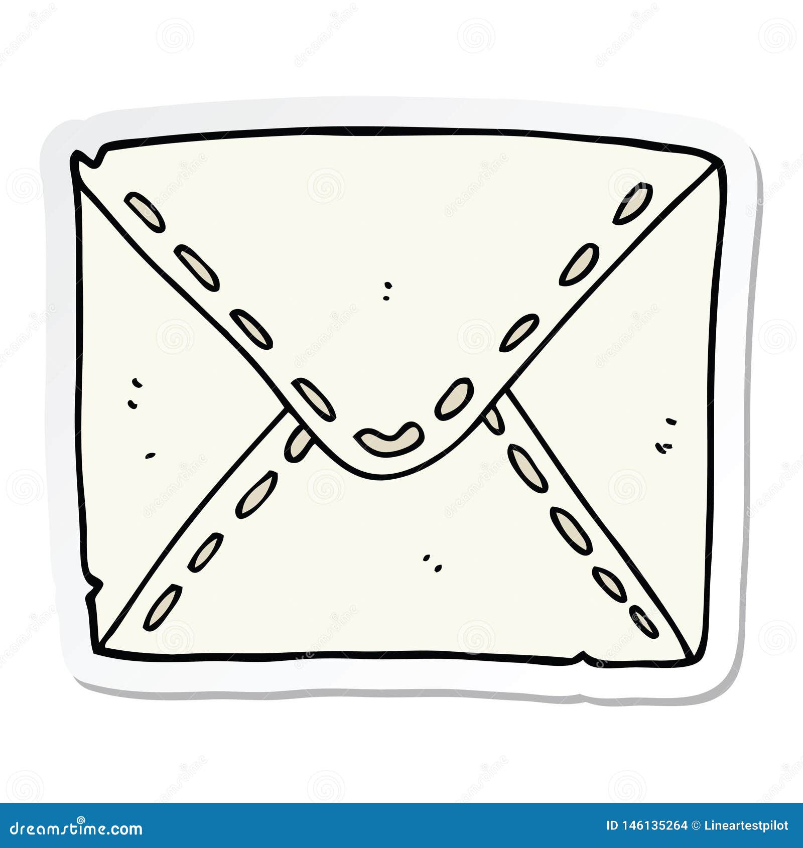 Sticker of a Cartoon Letter Stock Vector - Illustration of retro, stick ...