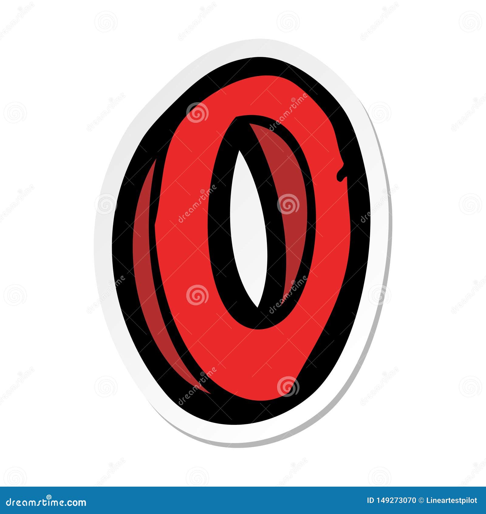 Sticker of a Cartoon Letter O Stock Vector - Illustration of sticker ...
