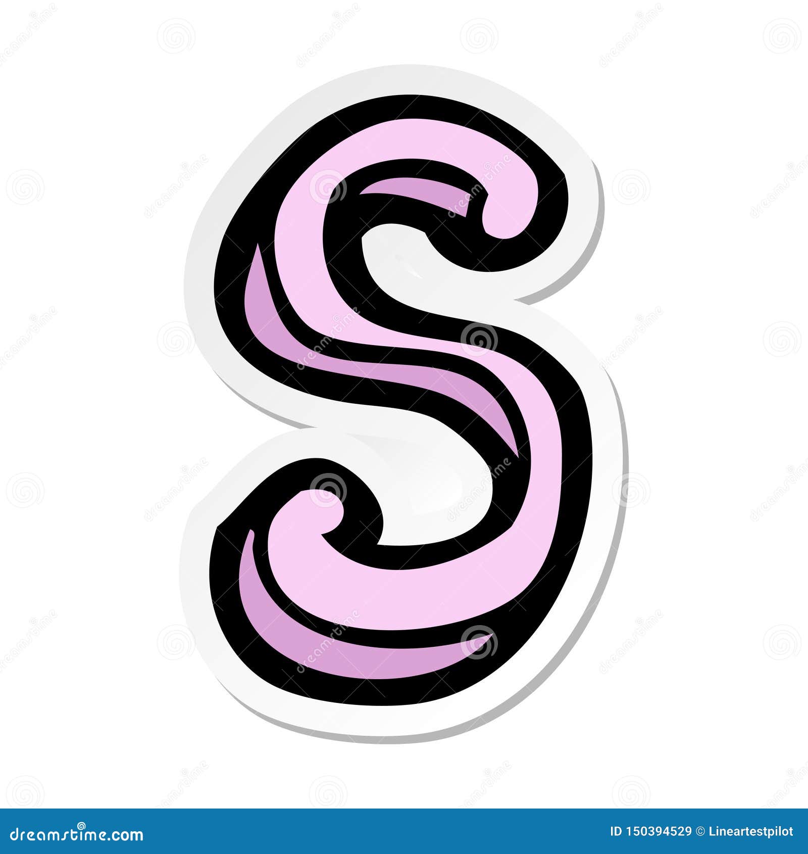 Sticker of a Cartoon Letter S Stock Vector - Illustration of alphabet ...