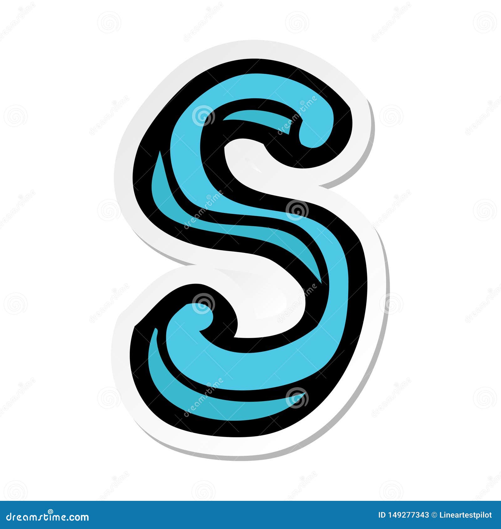 Sticker of a Cartoon Letter S Stock Vector - Illustration of clip ...