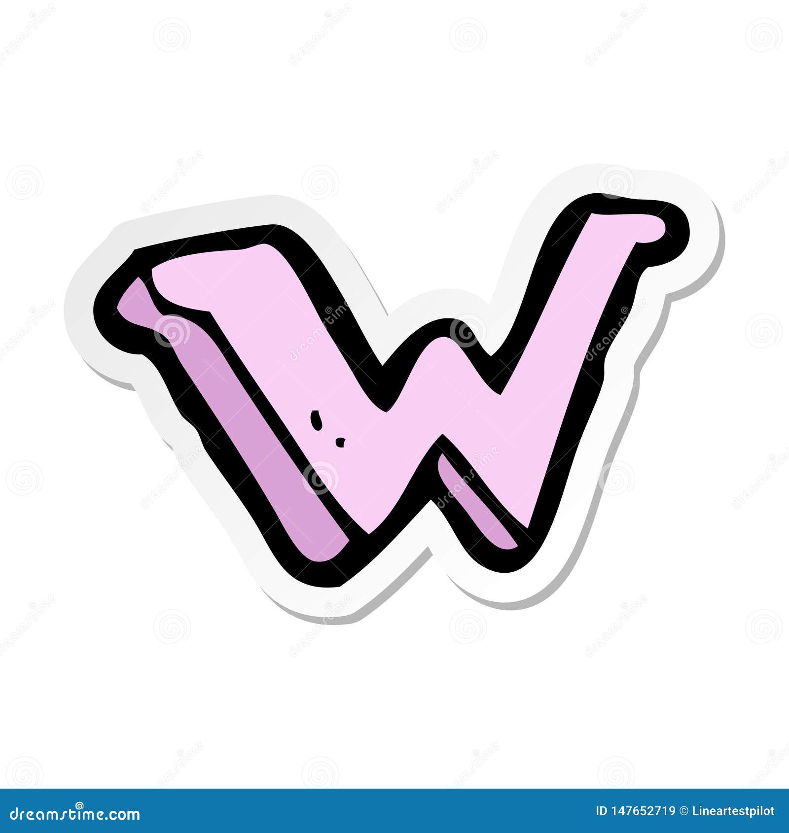 Sticker of a Cartoon Letter W Stock Vector - Illustration of cartoon ...