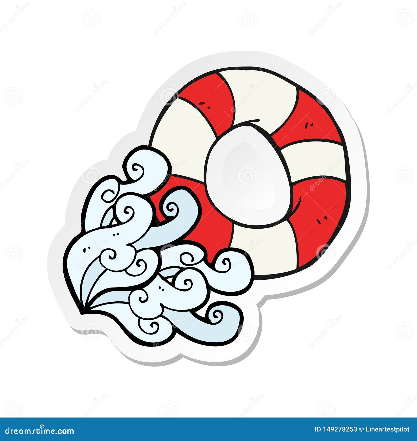 Sticker of a Cartoon Life Ring Stock Vector - Illustration of objects ...