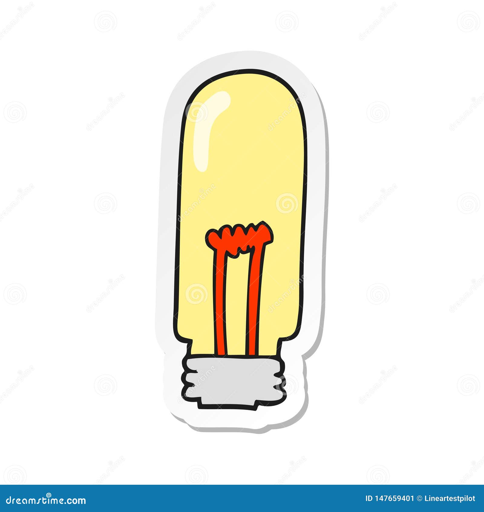 Sticker of a Cartoon Light Bulb Stock Vector - Illustration of ...