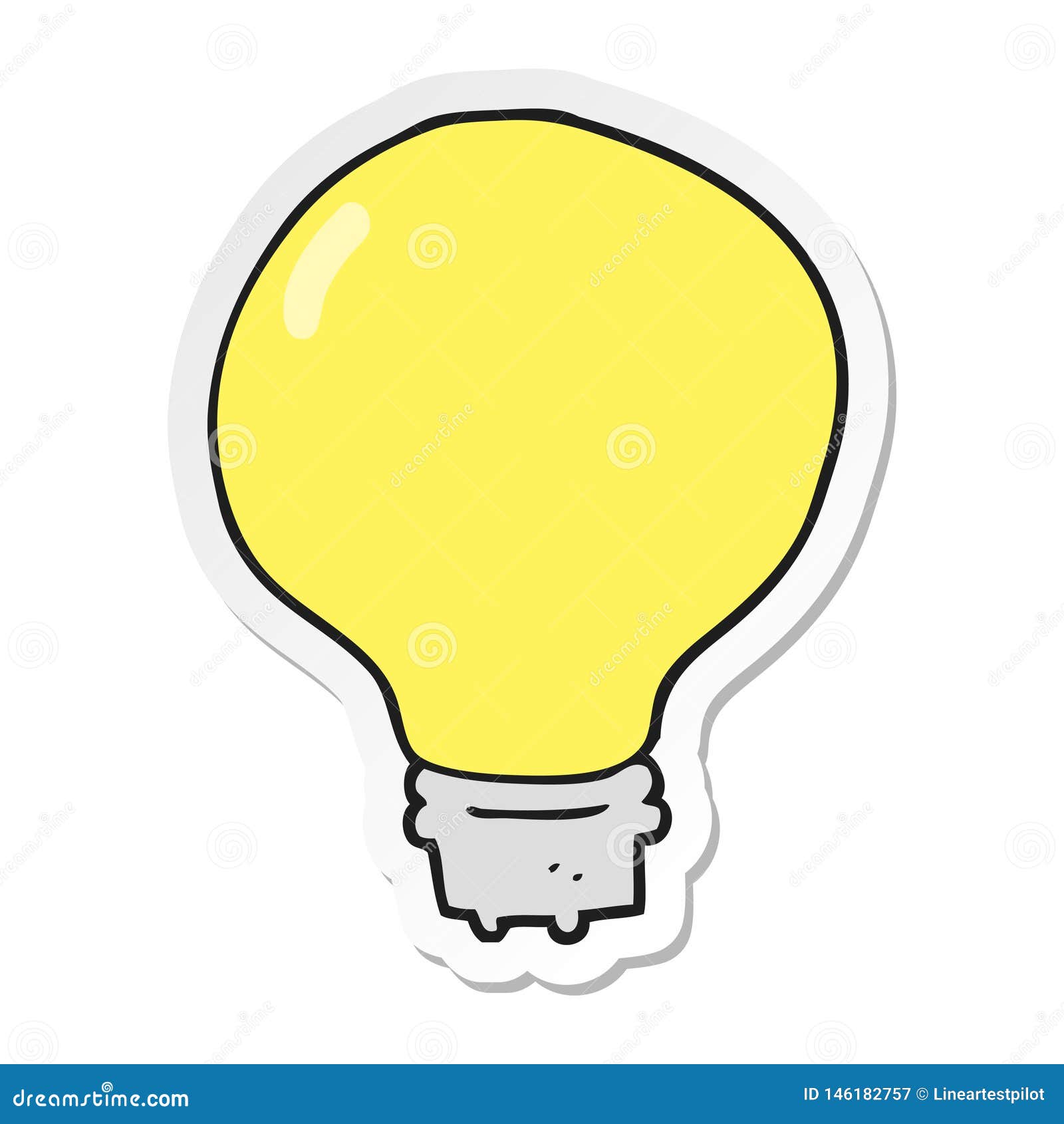 Sticker of a Cartoon Light Bulb Stock Vector - Illustration of sticker ...