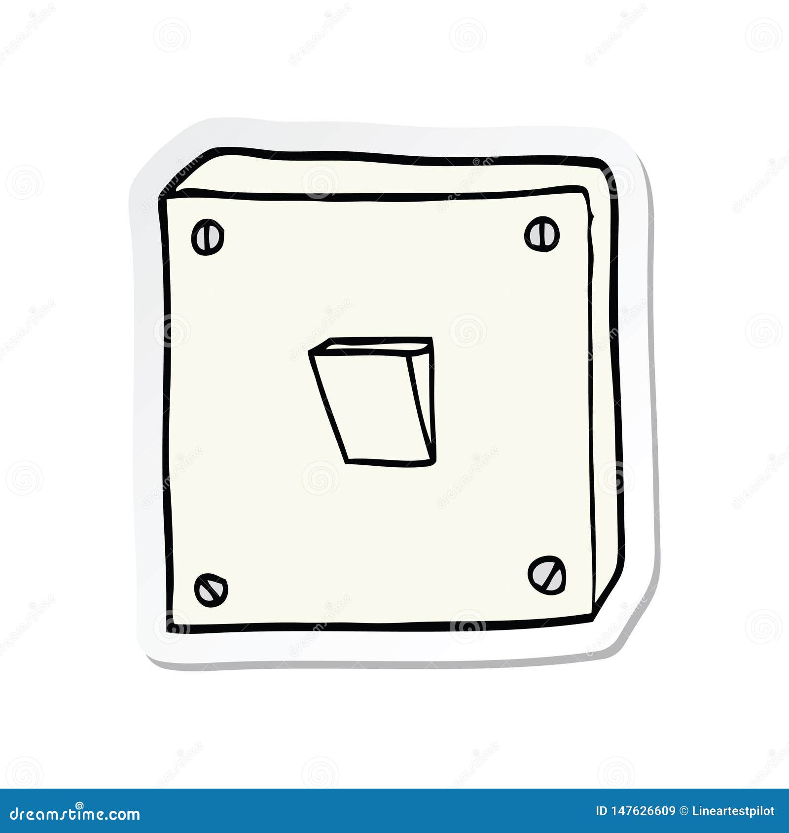 Sticker of a Cartoon Light Switch Stock Vector - Illustration of drawn ...
