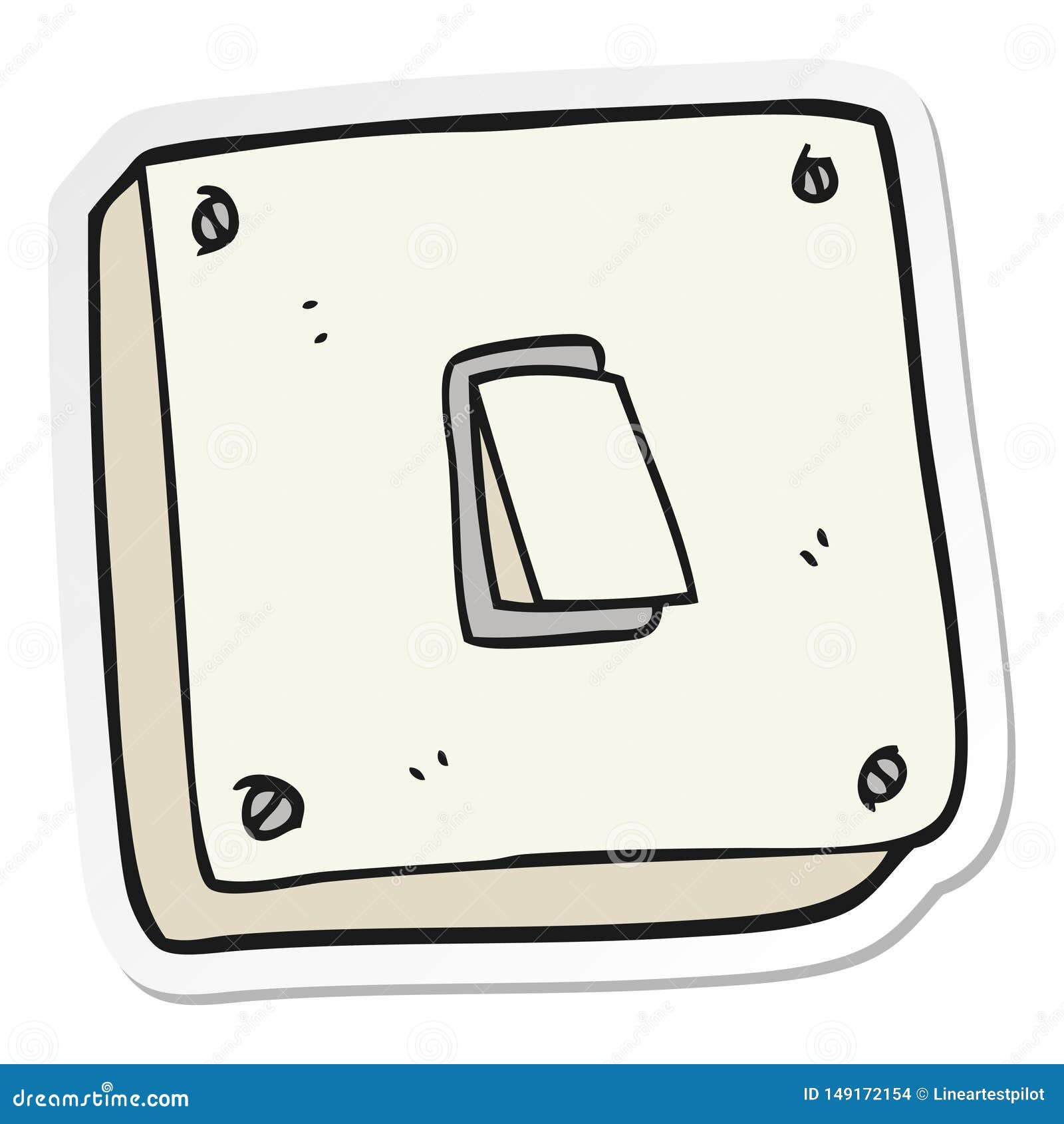 Sticker of a Cartoon Light Switch Stock Vector - Illustration of clip ...