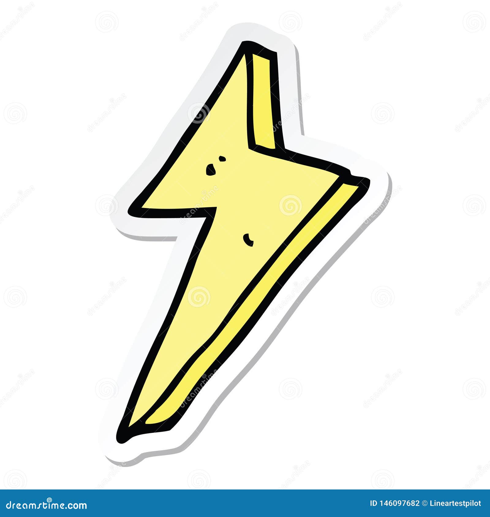 Sticker of a Cartoon Lightning Stock Vector - Illustration of character ...
