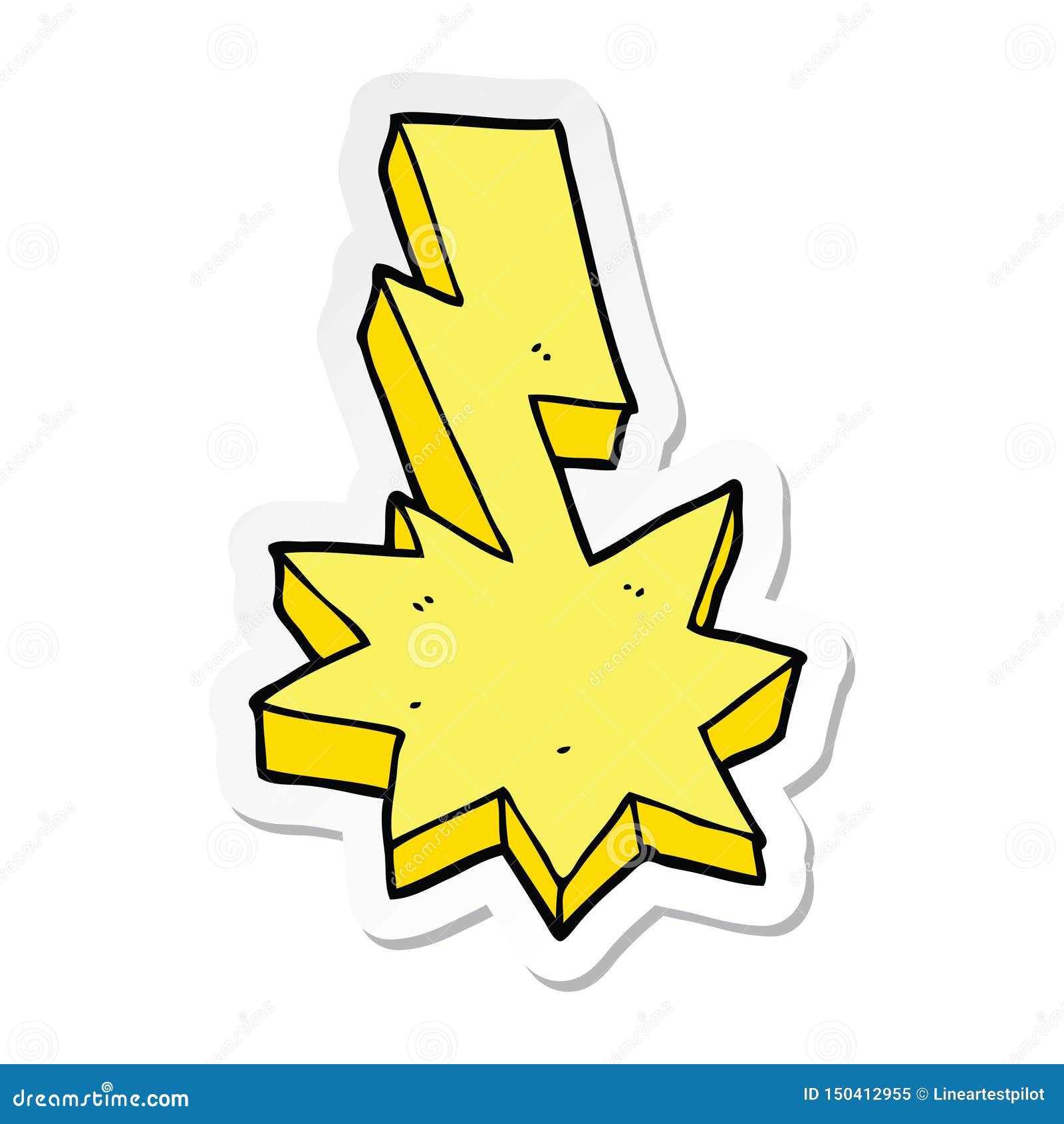 Sticker of a Cartoon Lightning Strike Stock Vector - Illustration of ...