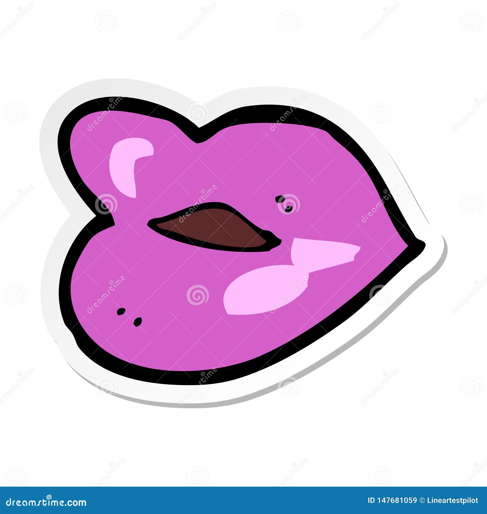 Sticker of a cartoon lips stock vector. Illustration of cartoon - 147681059