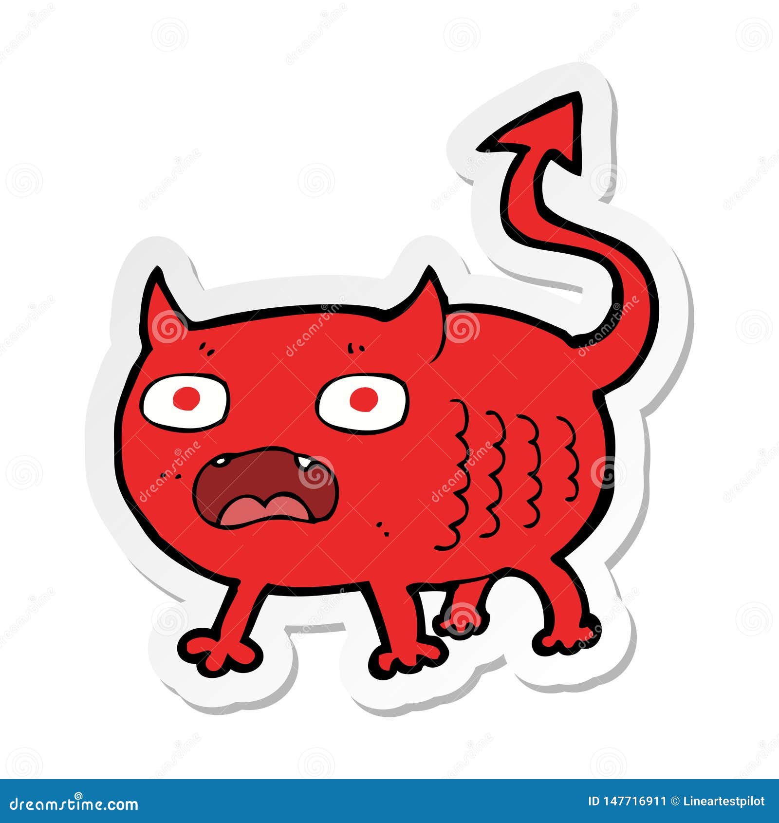 Sticker of a Cartoon Little Imp Stock Vector - Illustration of clip ...