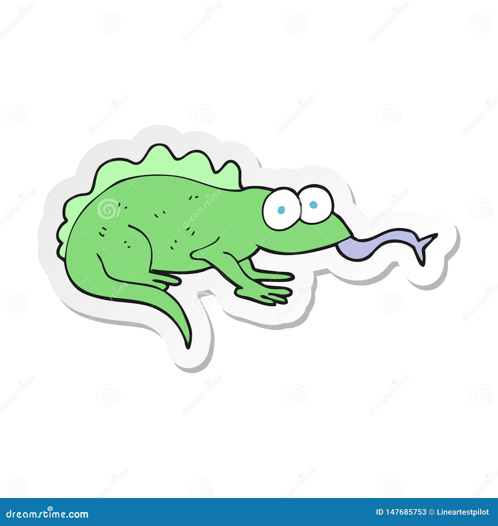 Sticker of a Cartoon Lizard Stock Vector - Illustration of lizard ...