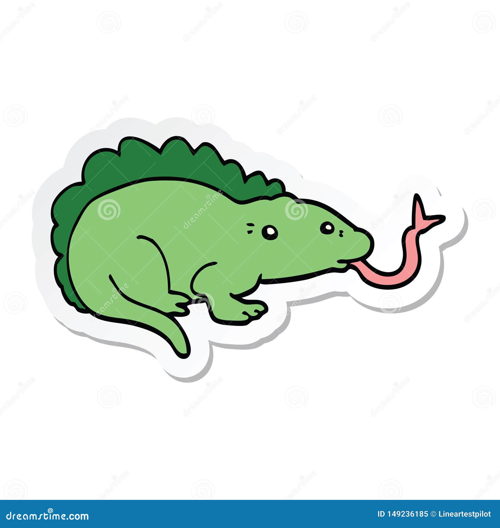 Sticker of a Cartoon Lizard Stock Vector - Illustration of sticker ...
