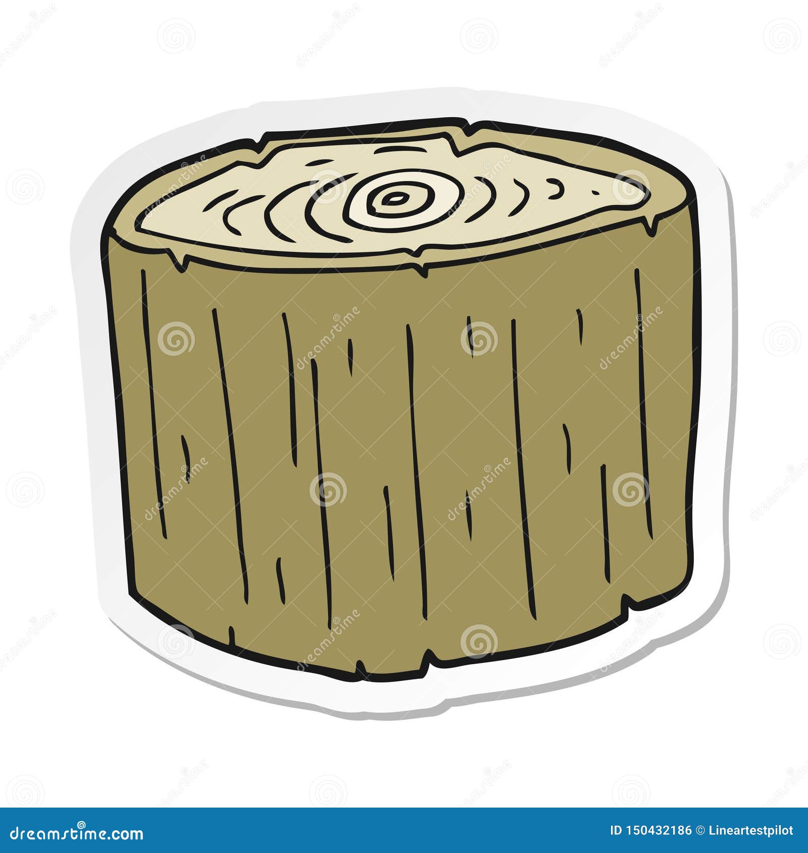 Sticker of a cartoon log stock vector. Illustration of symbol - 150432186