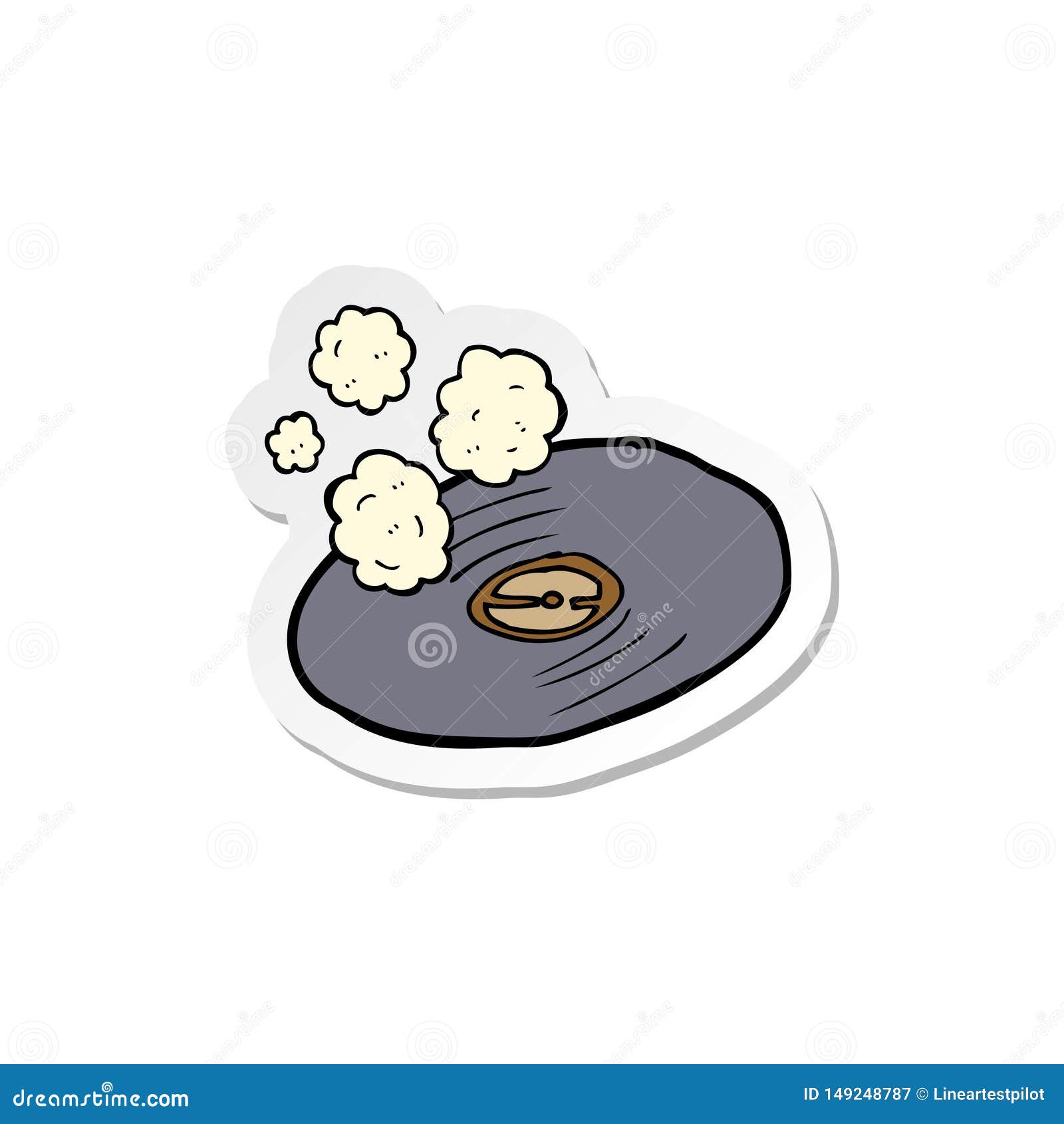 Sticker of a Cartoon Magic Old Vinyl Record Stock Vector - Illustration ...