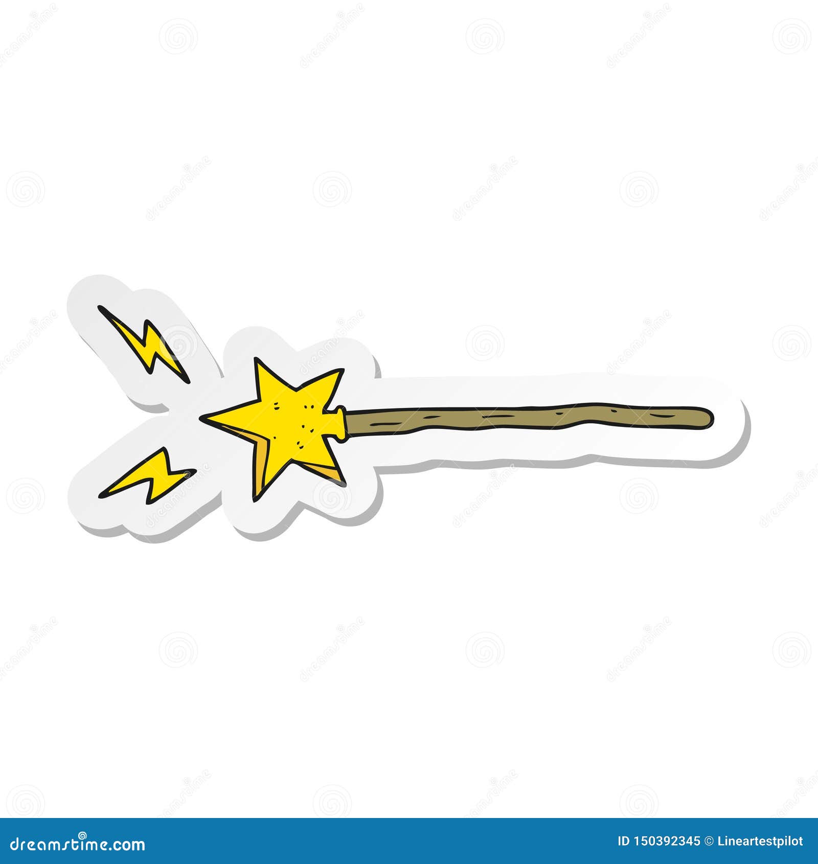 Sticker of a Cartoon Magic Wand Stock Vector - Illustration of ...