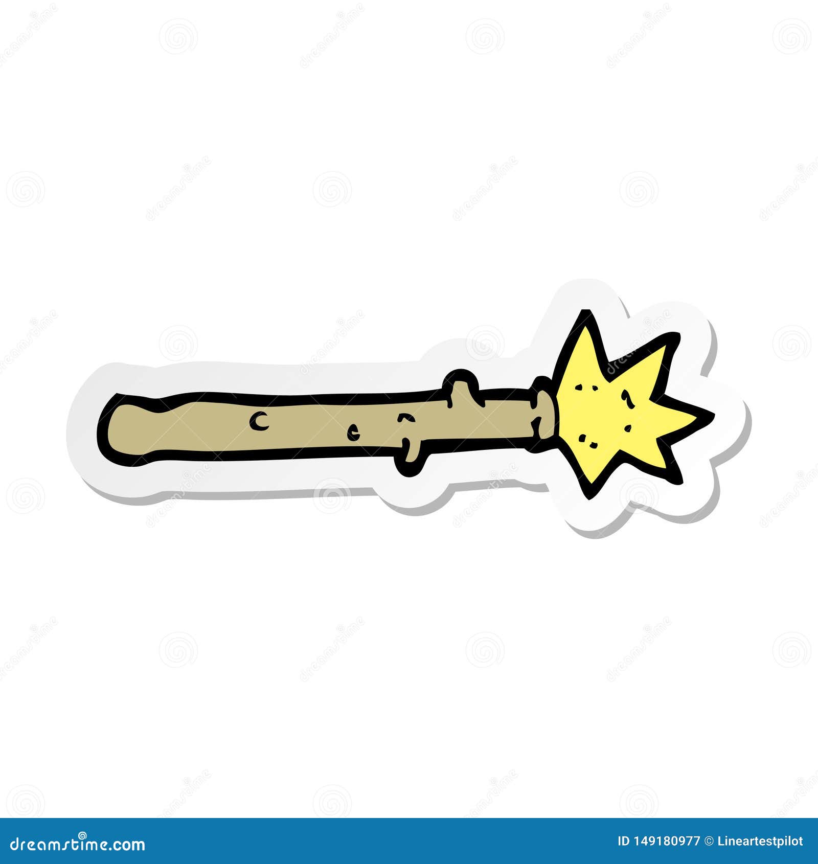 Sticker of a Cartoon Magic Wand Stock Vector - Illustration of witch ...