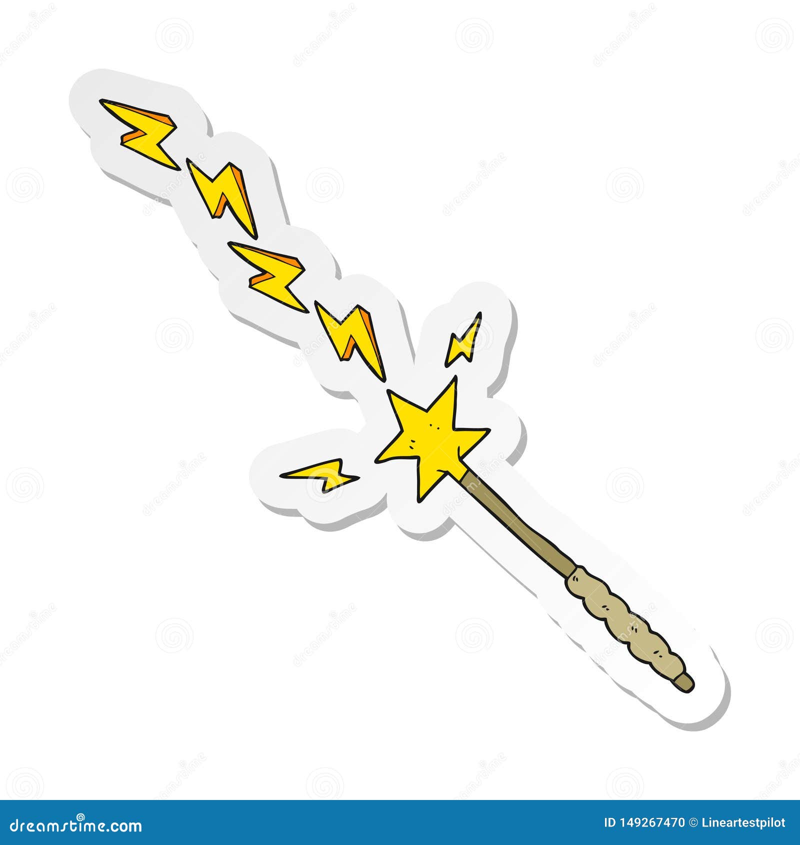 Sticker of a Cartoon Magic Wand Stock Vector - Illustration of clip ...