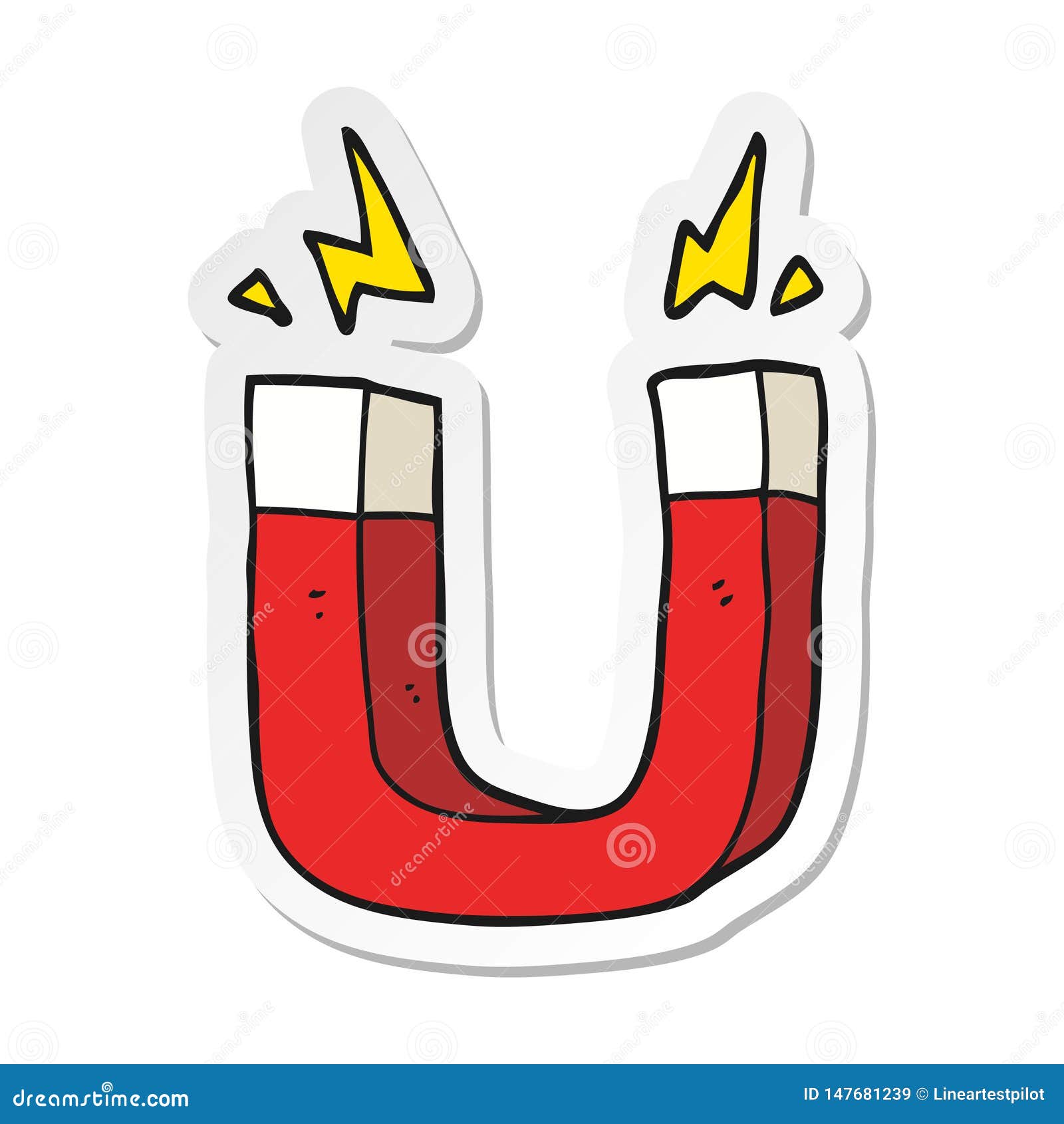 Sticker of a Cartoon Magnet Stock Vector - Illustration of artwork ...