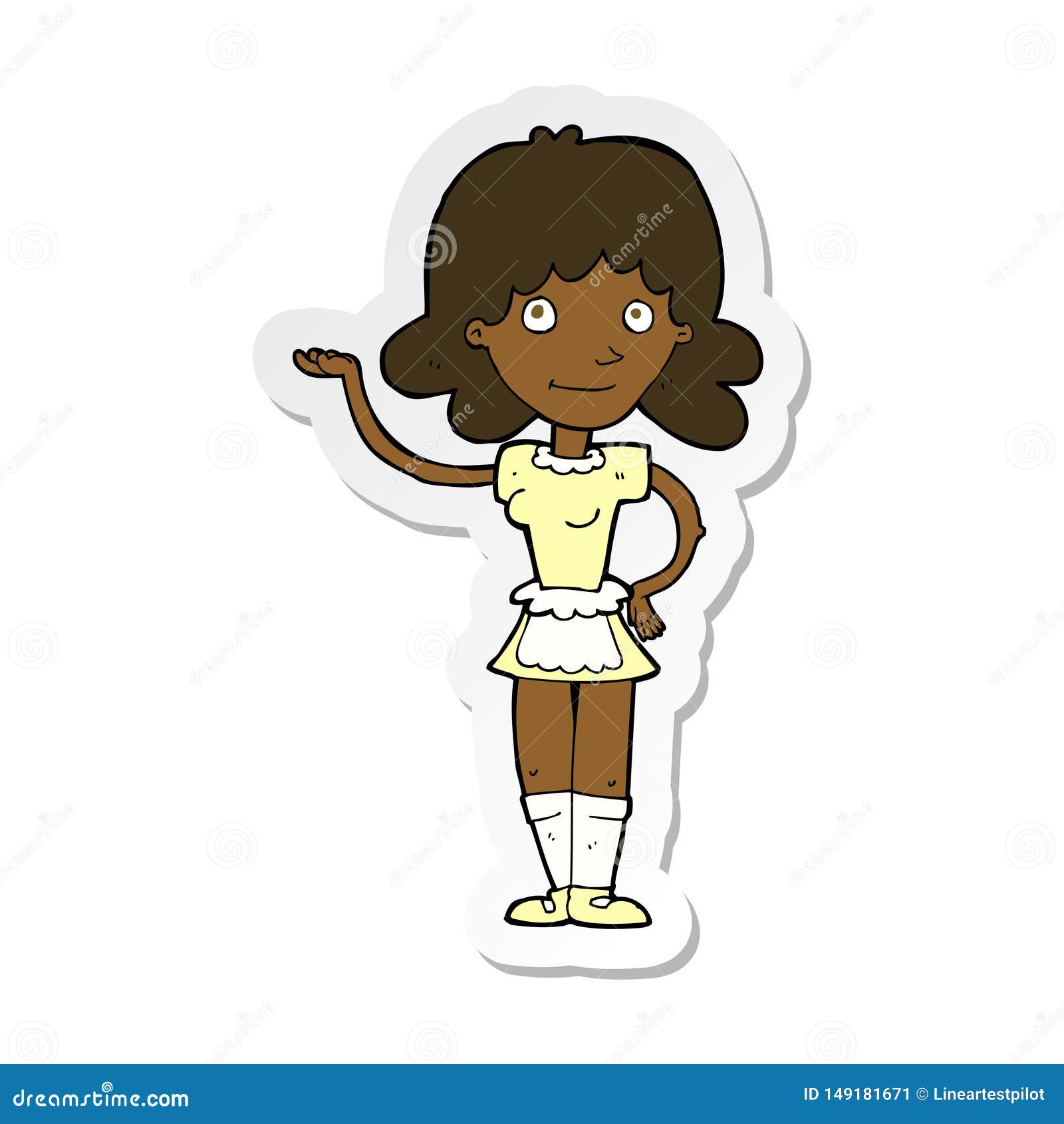 Sticker of a cartoon maid stock vector. Illustration of woman - 149181671