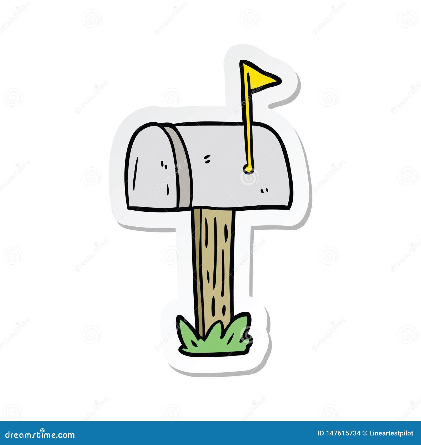 Sticker of a Cartoon Mailbox Stock Vector - Illustration of post ...