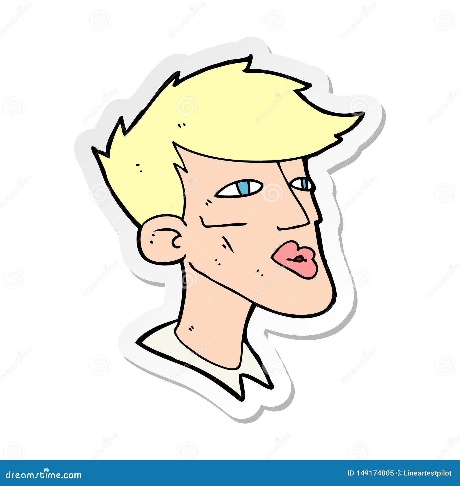 Sticker of a Cartoon Male Model Guy Stock Vector - Illustration of hand ...